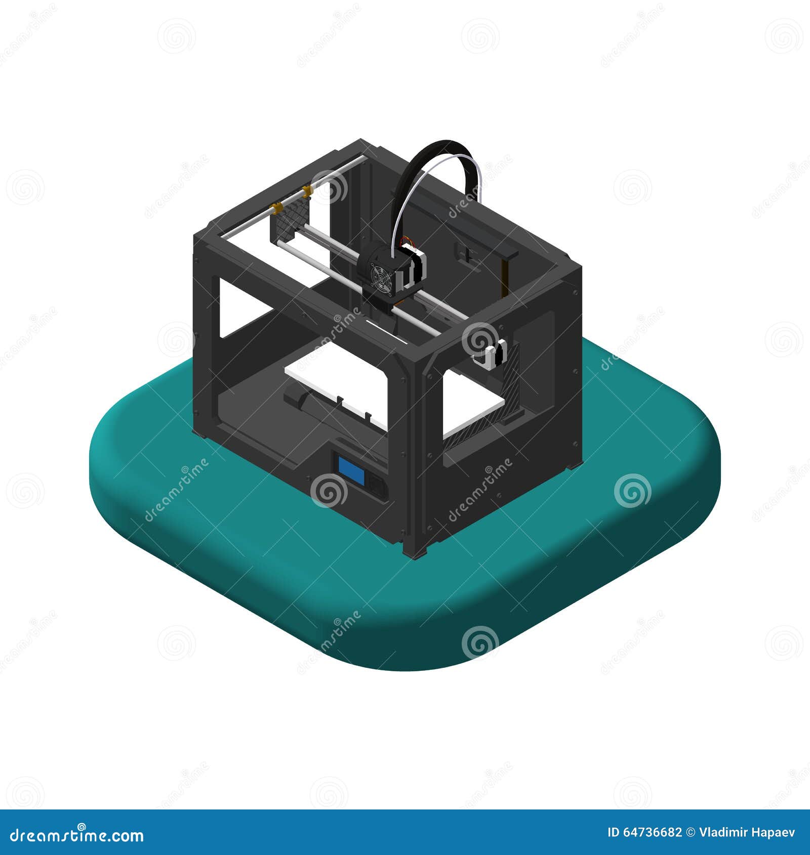 Isometric Icons 3D Printer. Pictograms 3D Printer Stock Vector ...