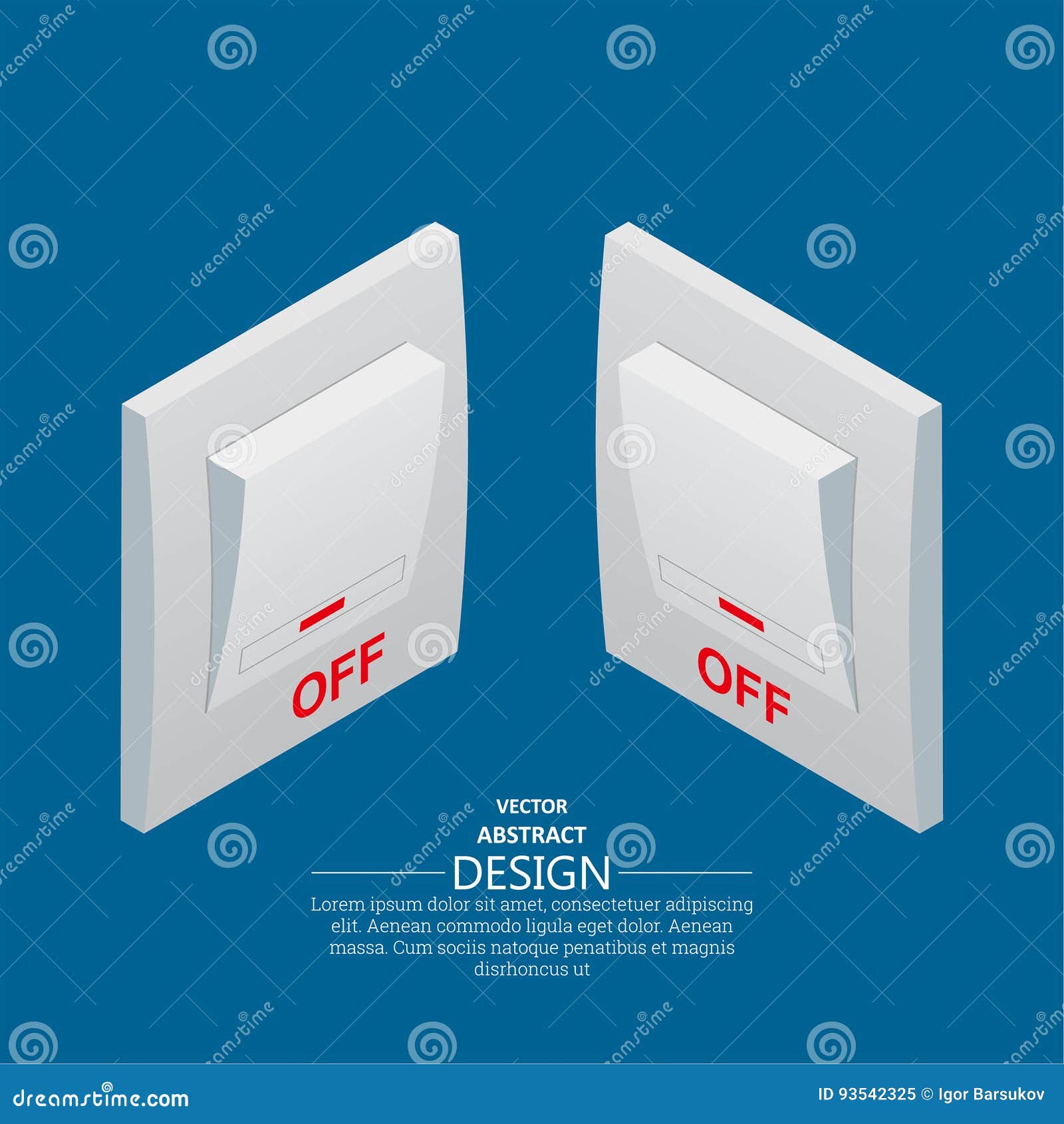 Isometric Icons of Electrical Light Wall Switch Stock Vector ...