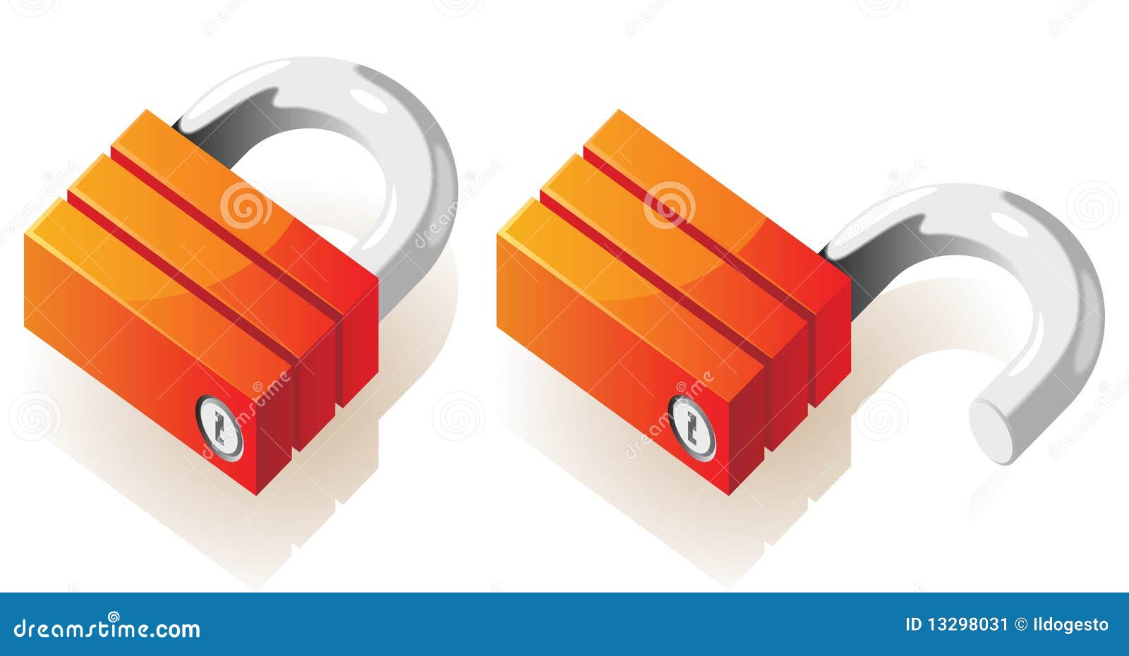 Isometric icons of locks stock vector. Illustration of lock - 13298031