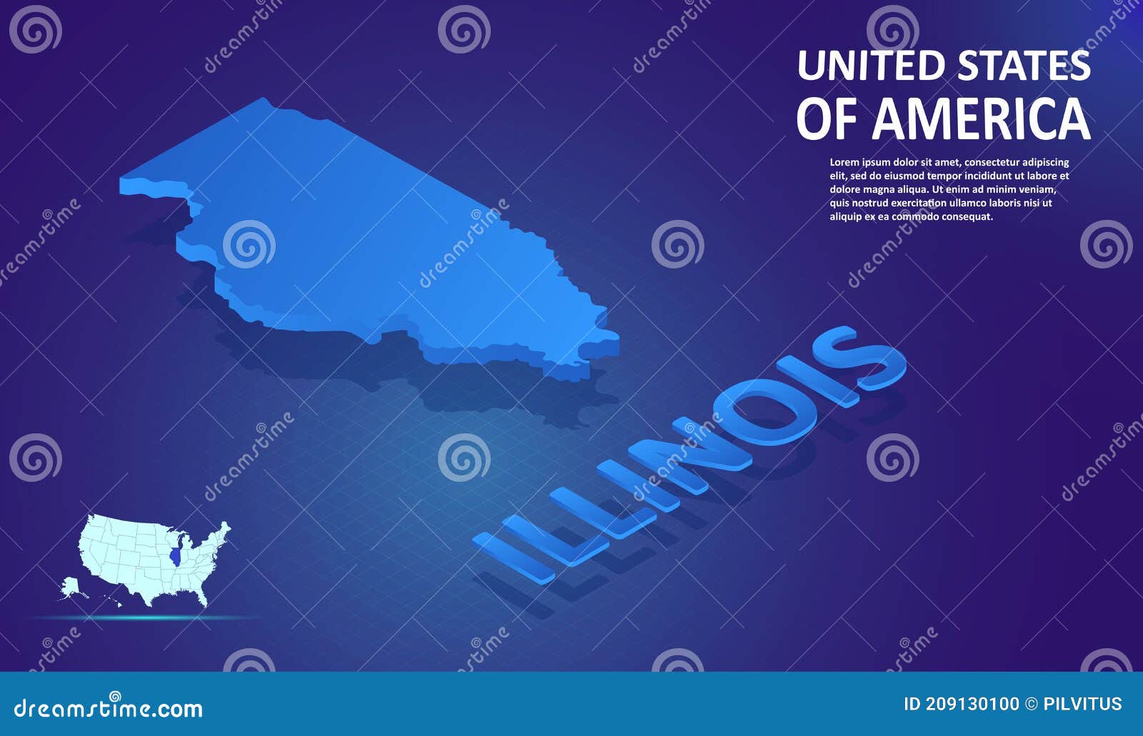 Illinois - Detailed Editable Political Map With Labeling. Cartoon ...