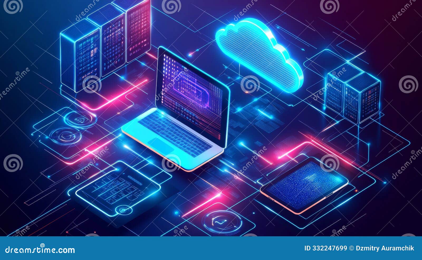 An Isometric Illustration of Big Data Analysis and Data Streaming in a ...