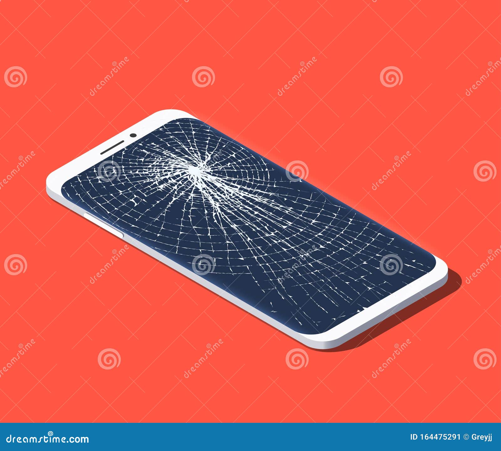 Illustration of Broken Smartphone with Shattered Screen Stock Vector ...