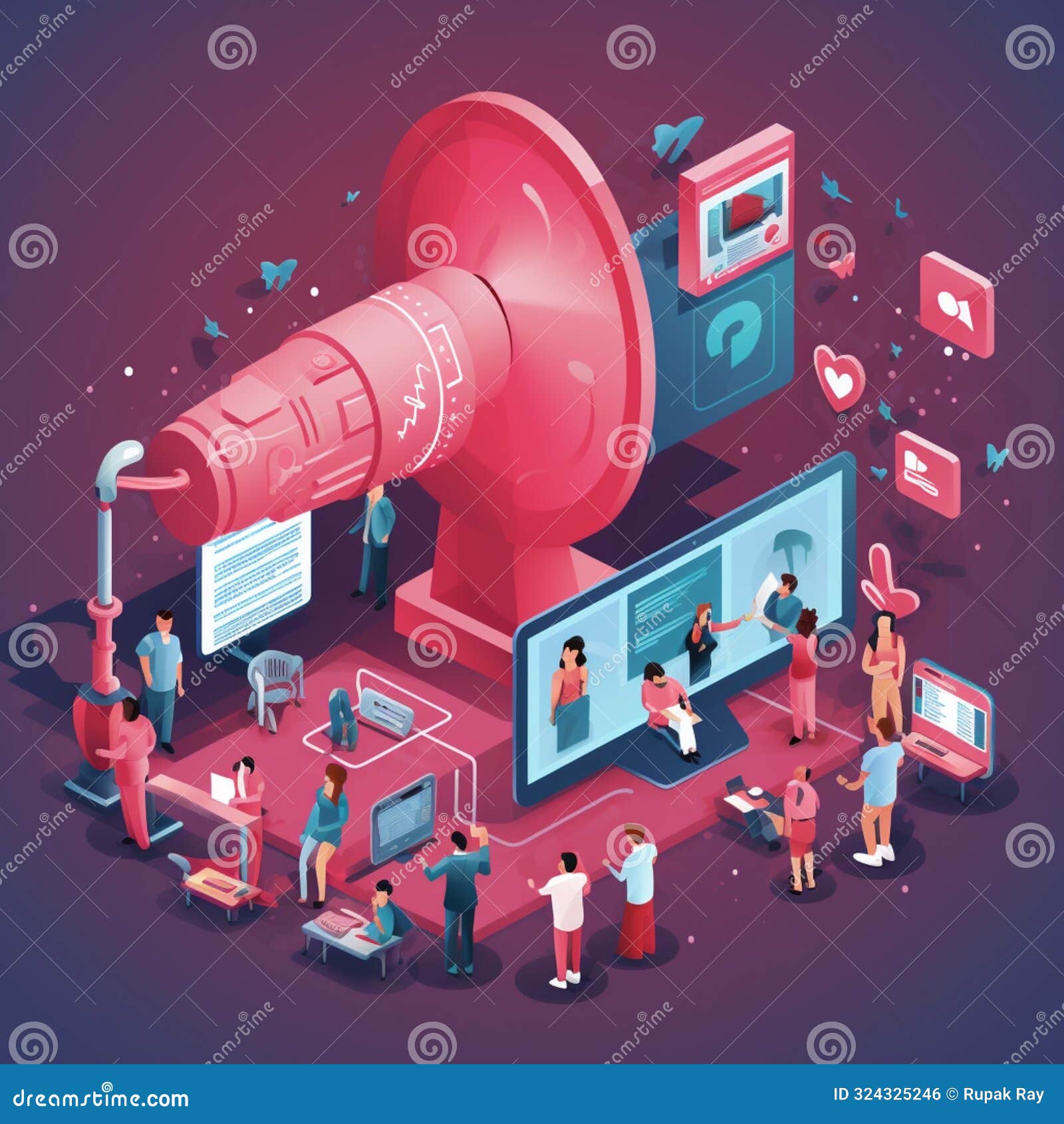 Isometric Illustration of Computer-based Design Concept Image Stock ...