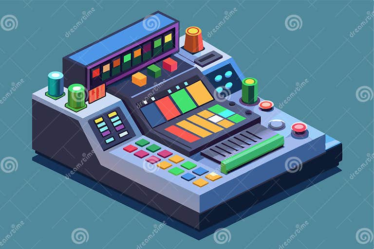 Isometric Illustration of a Customizable Control Panel with Colorful ...