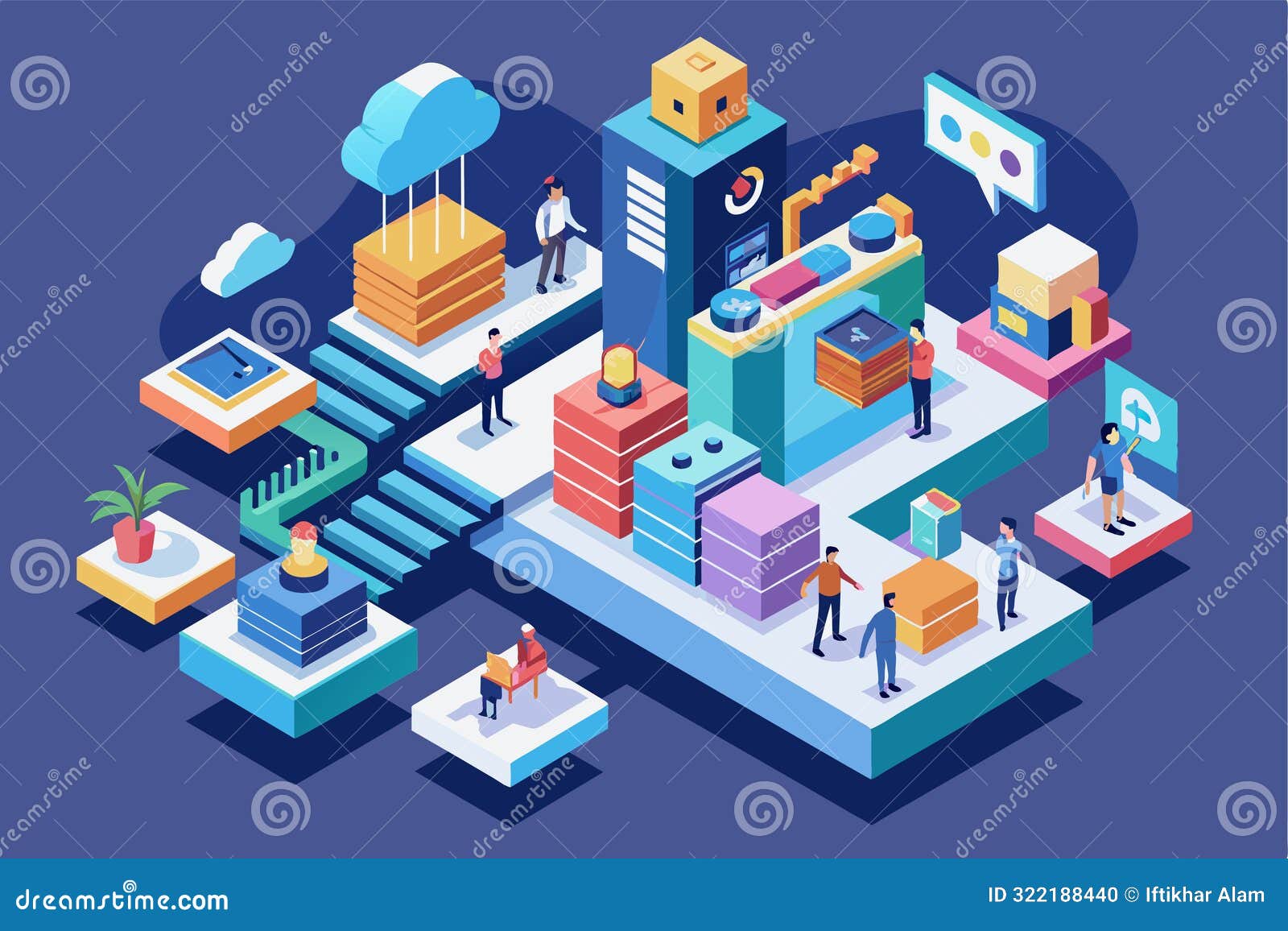 Isometric Illustration of a Customizable Progress Overview with ...