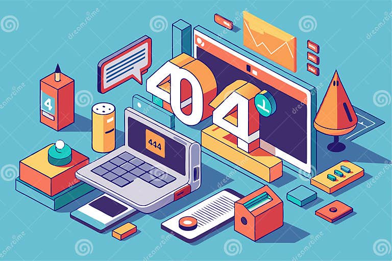 An Isometric Illustration Depicting an Unauthorized Access Error with ...