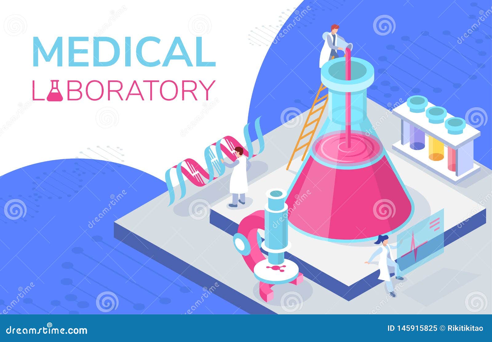 Colorful Isometric Illustration of a Medical Laboratory Stock Vector ...