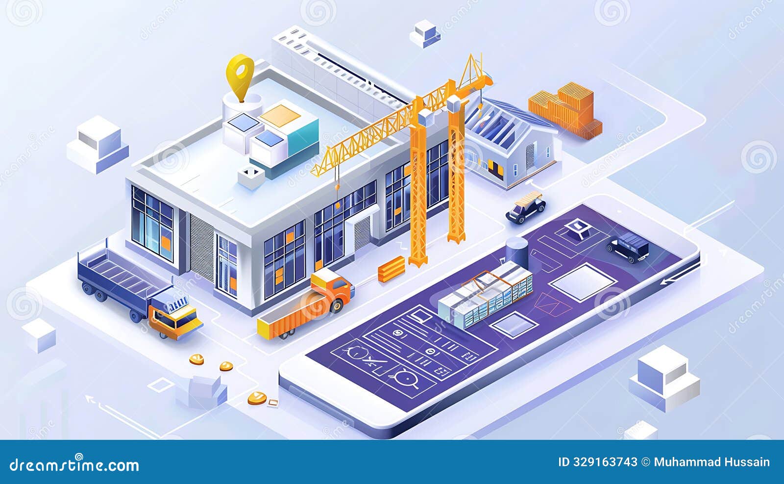 Isometric Illustration of a Digital Building Permit Application System ...