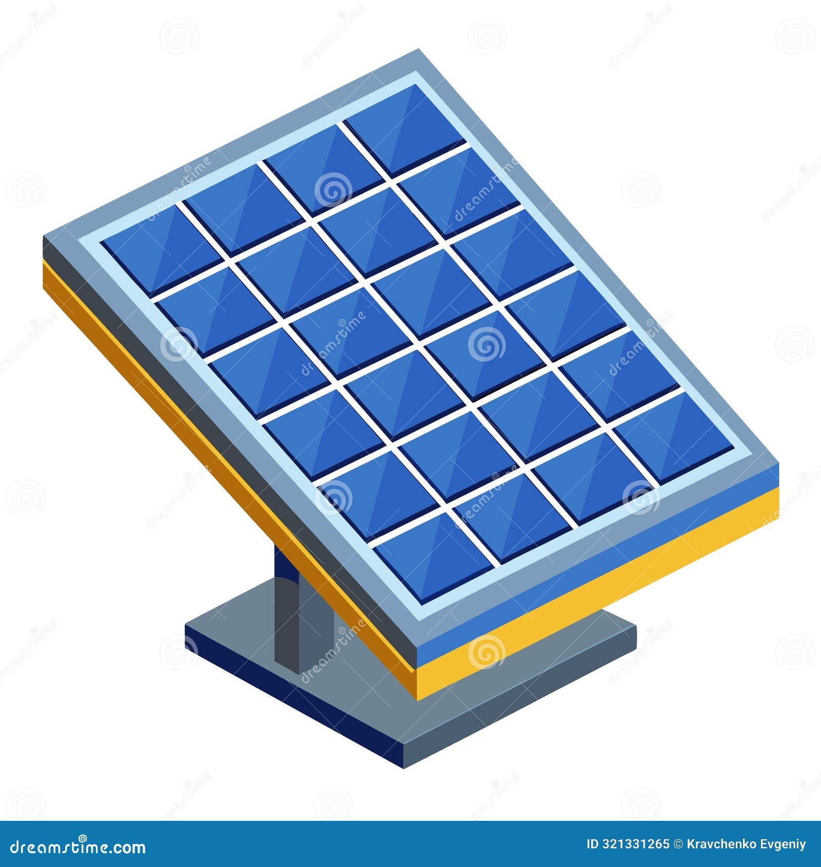 Isometric Illustration of a Solar Panel with Design and Solar Energy ...