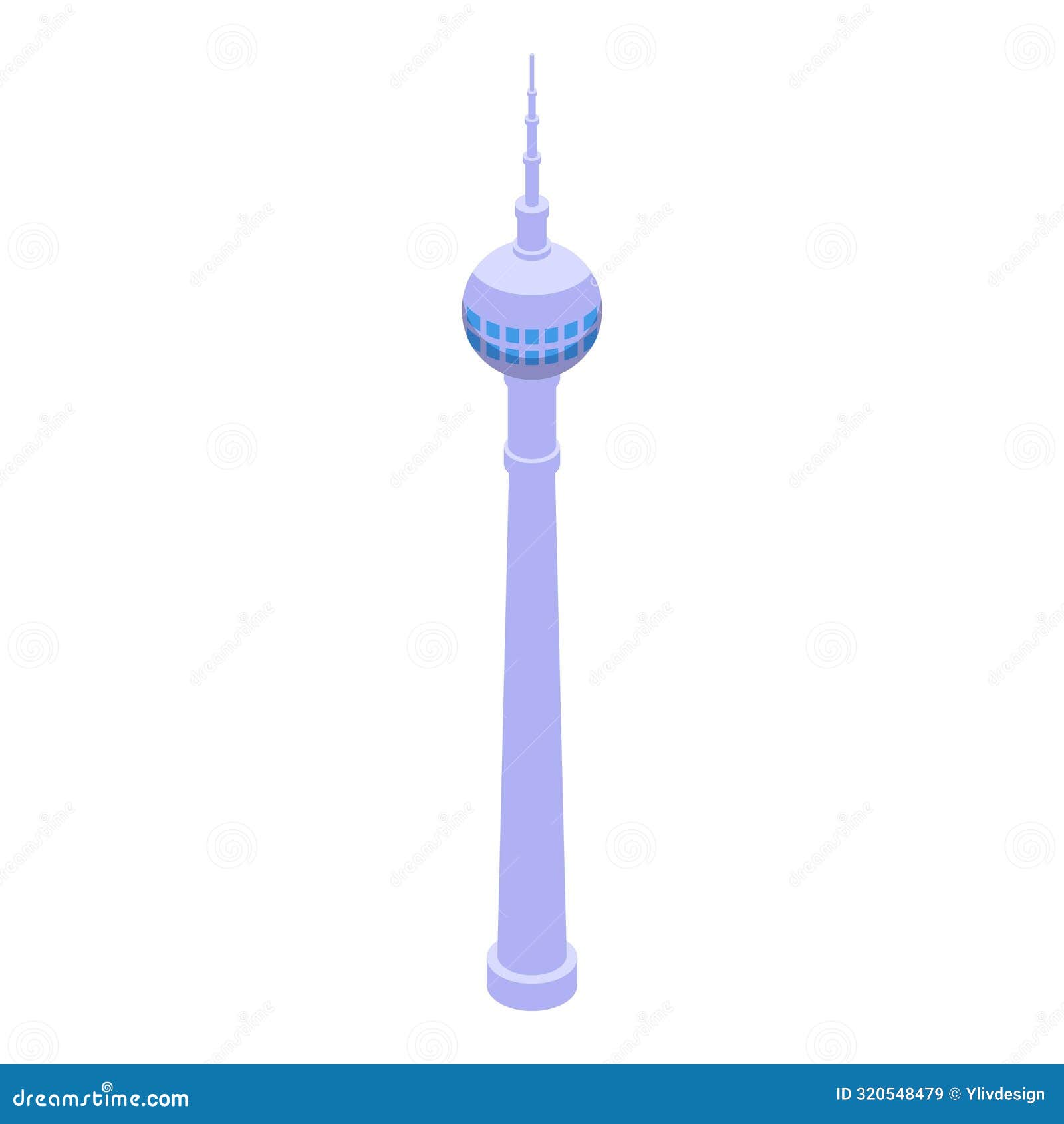 Isometric Illustration of a Futuristic Tower Stock Vector ...