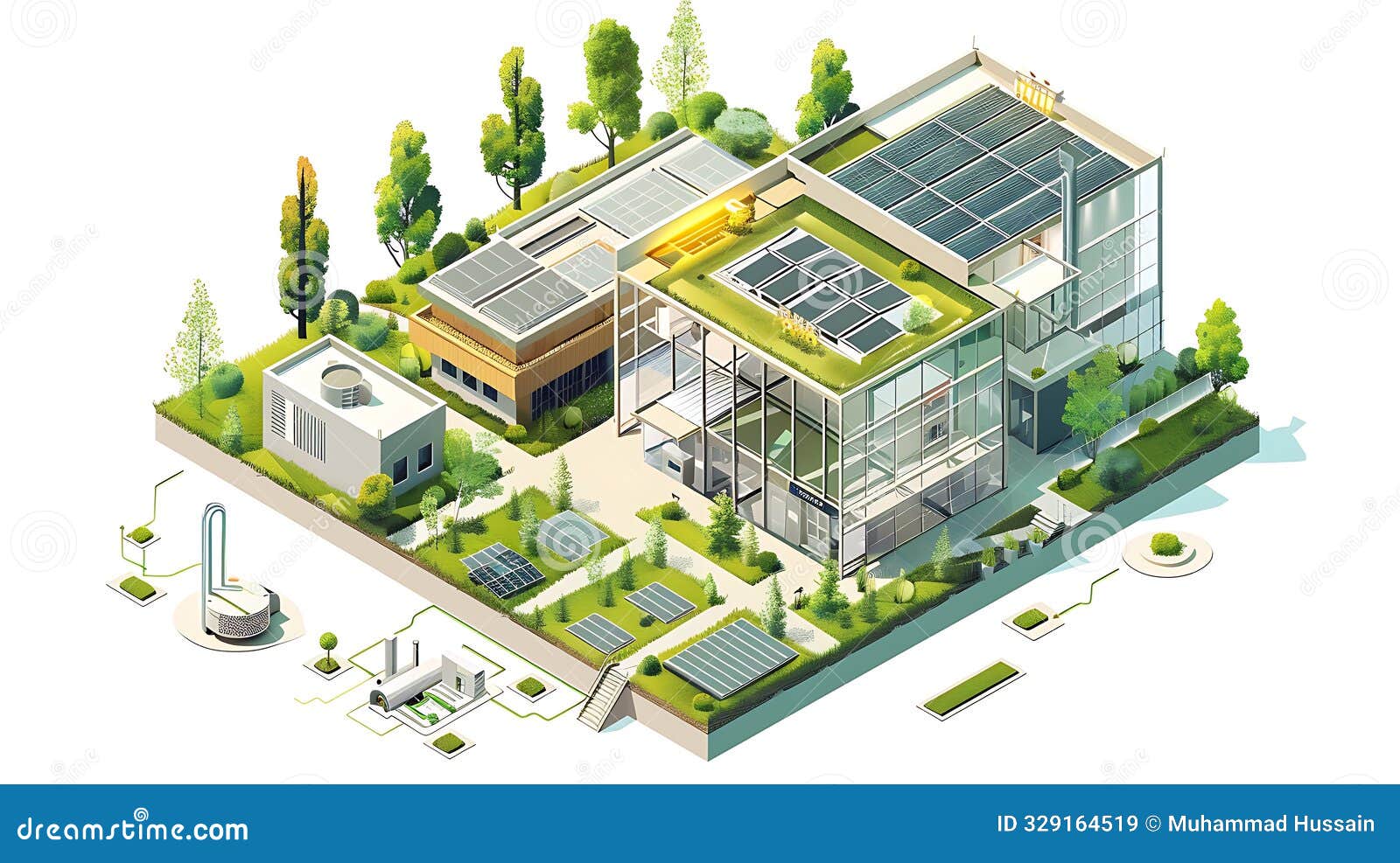 Passive Solar Design Green Gradient Concept Icon Vector Illustration ...