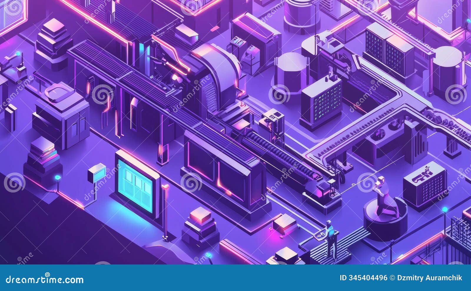 Isometric Illustration Illustrating Digital Control Technology with an ...