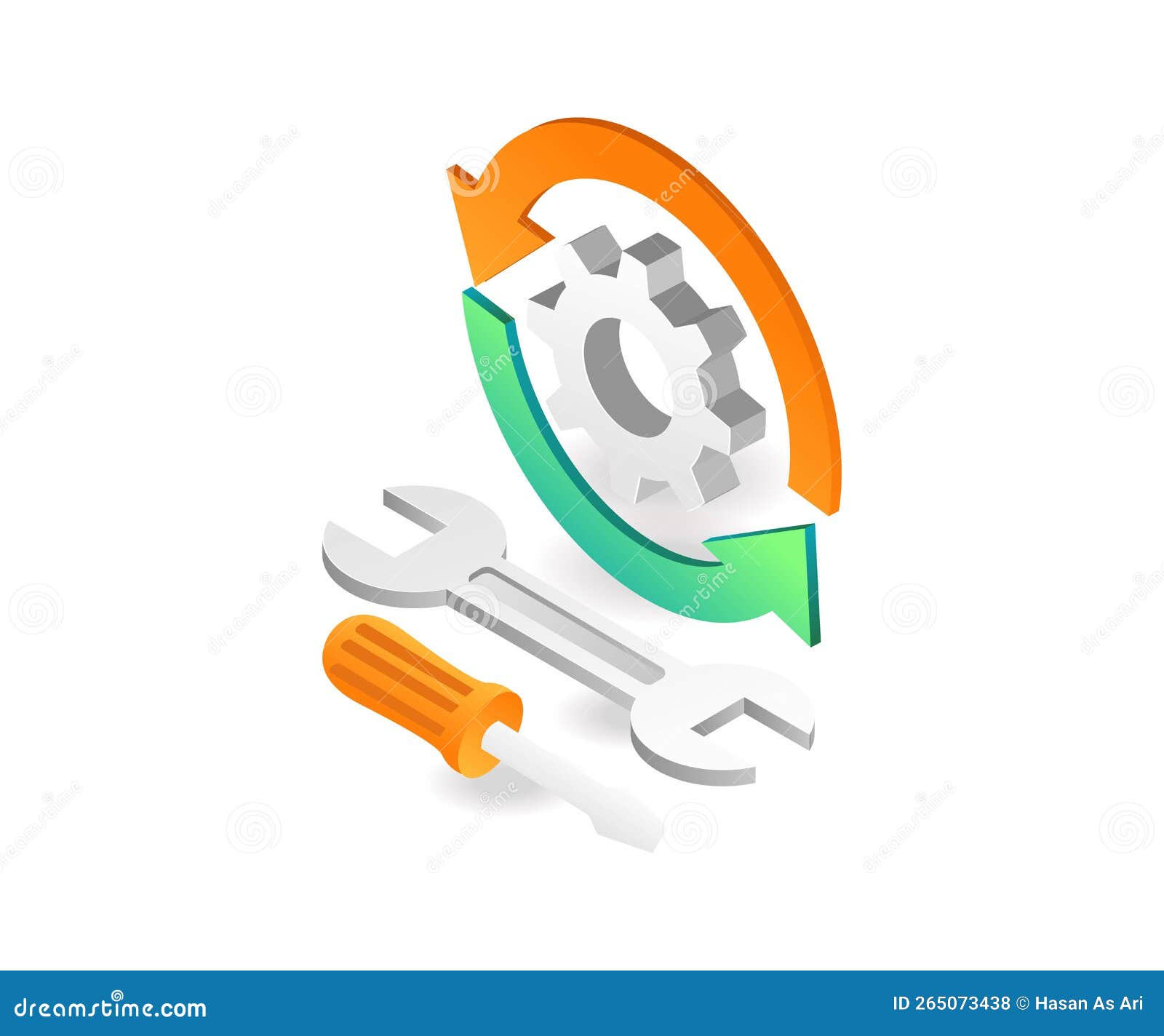 Isometric Illustration of Industrial Maintenance Process Stock ...
