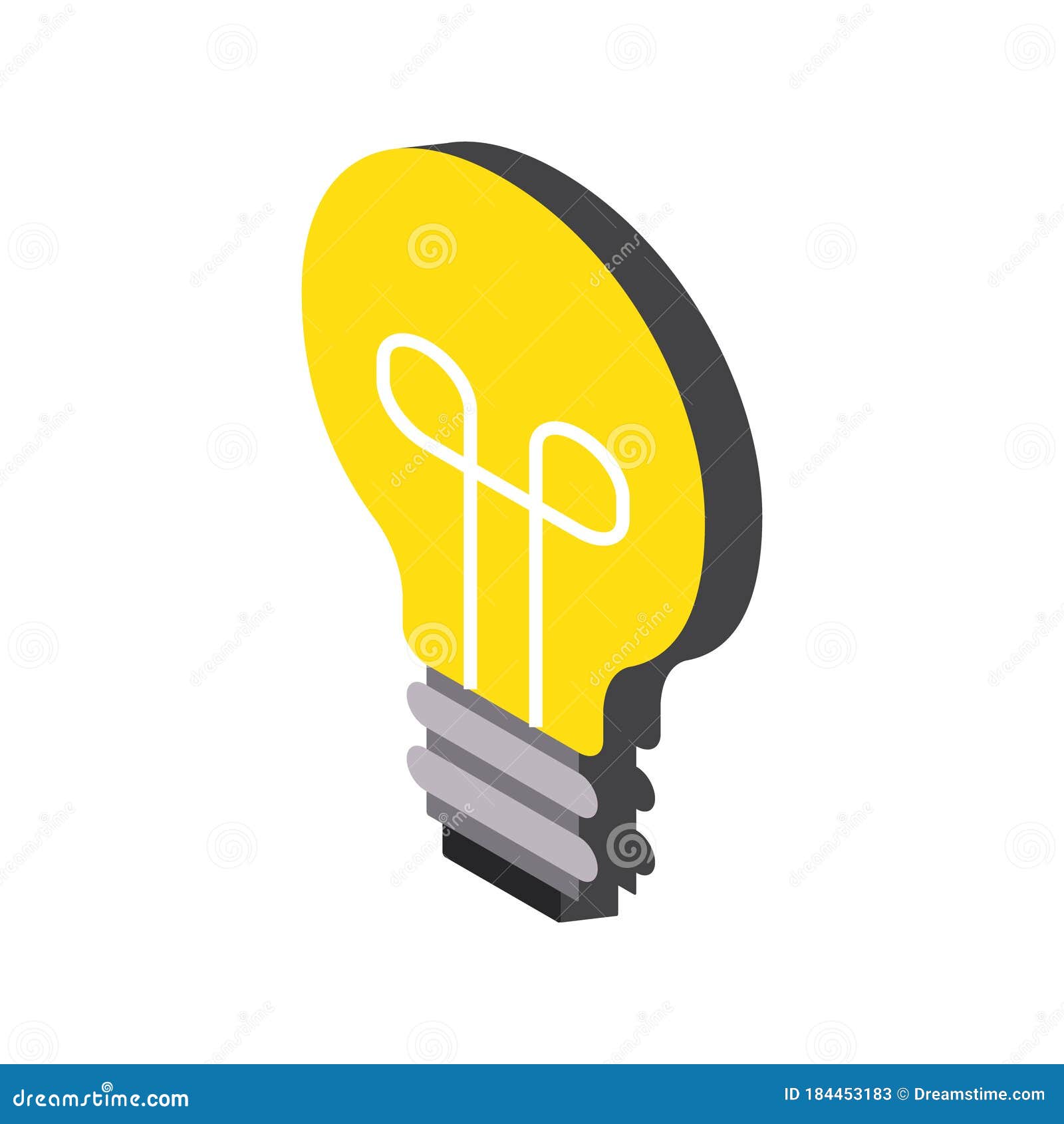Isometric of the Illustration of Light Bulb Icon. EPS 10. Stock Vector ...