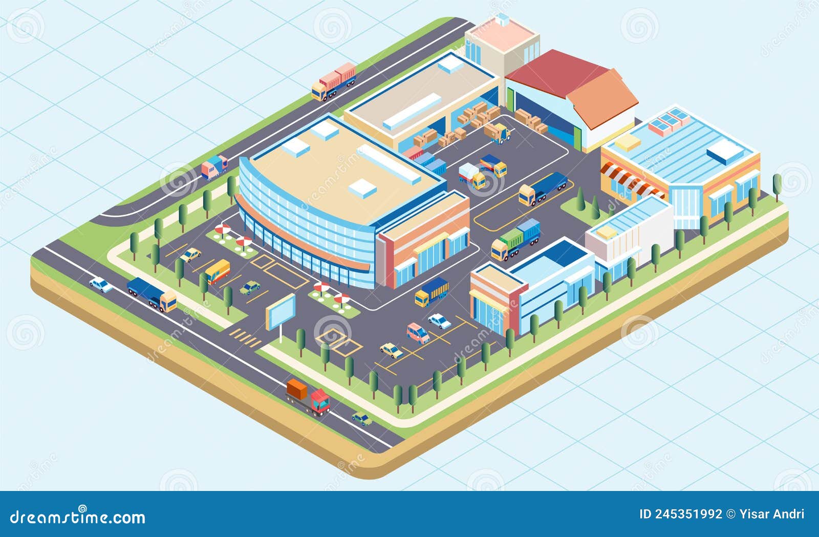 Loading And Unloading Of Goods In A Warehouse Using A Forklift Cartoon ...