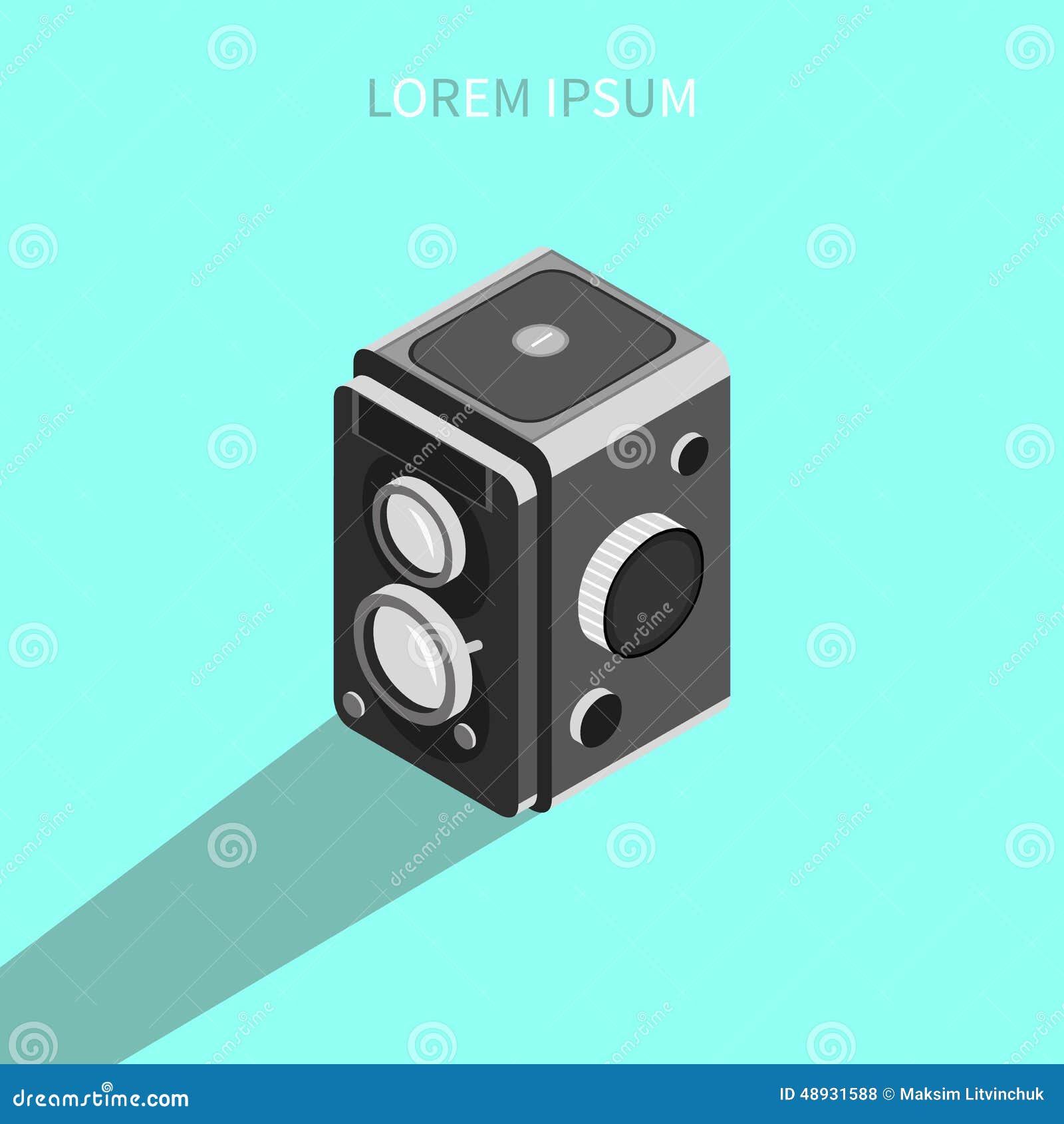 Isometric Illustration of a Medium Format Camera Stock Vector ...