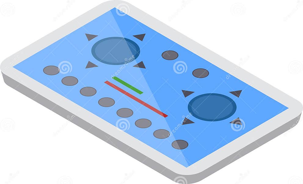 Isometric Illustration of a Modern Gaming Controller Featuring a Blue ...