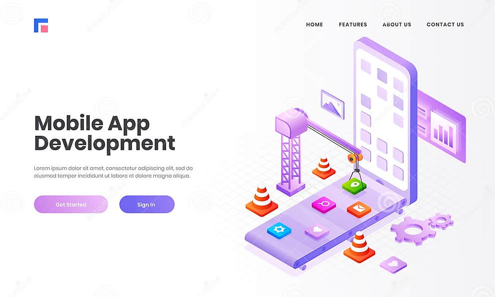 Isometric Illustration of Multiple Application, Apps Under Maintenance ...