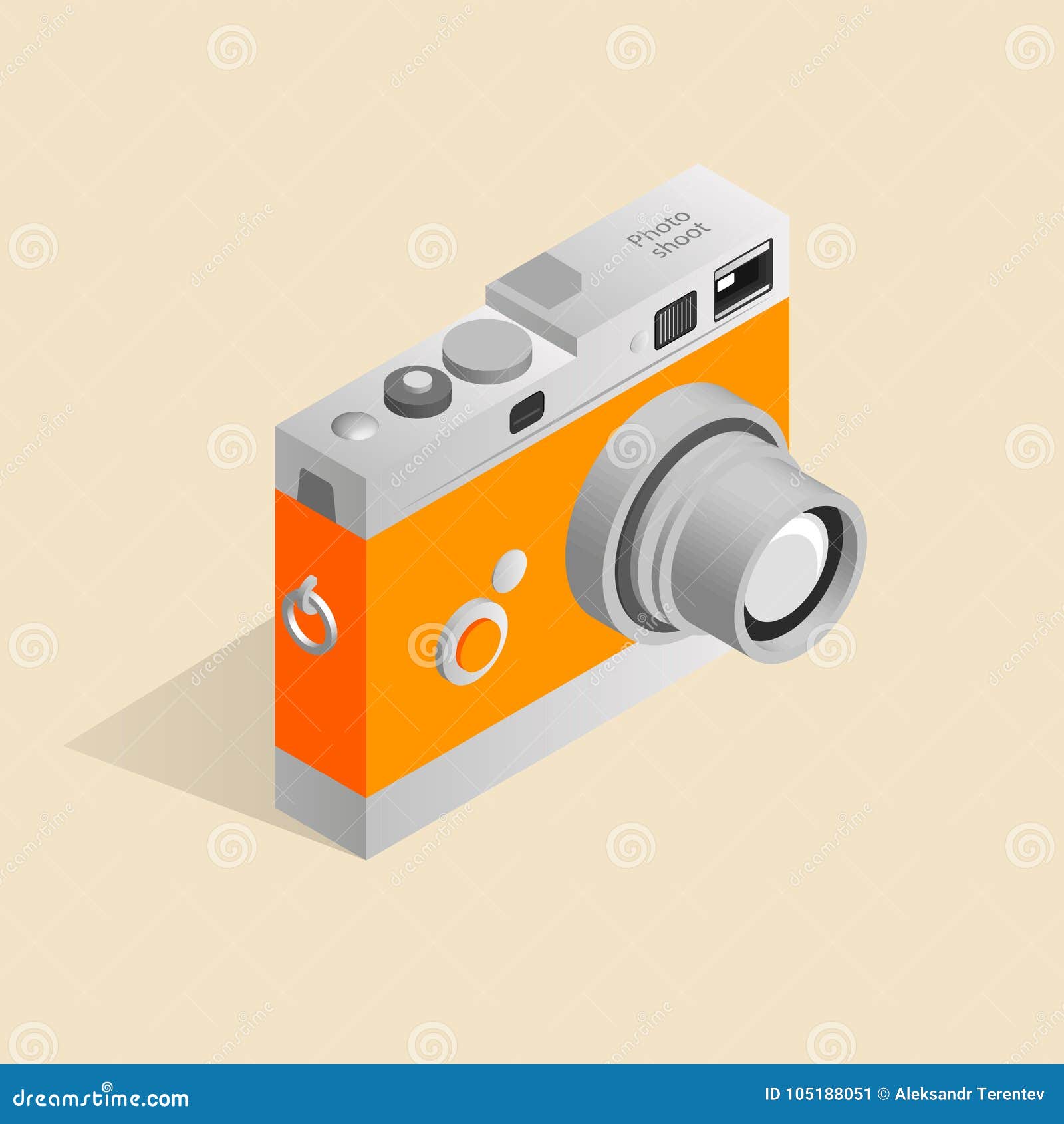 Isometric Illustration of an Old Retro Camera. Stock Vector ...