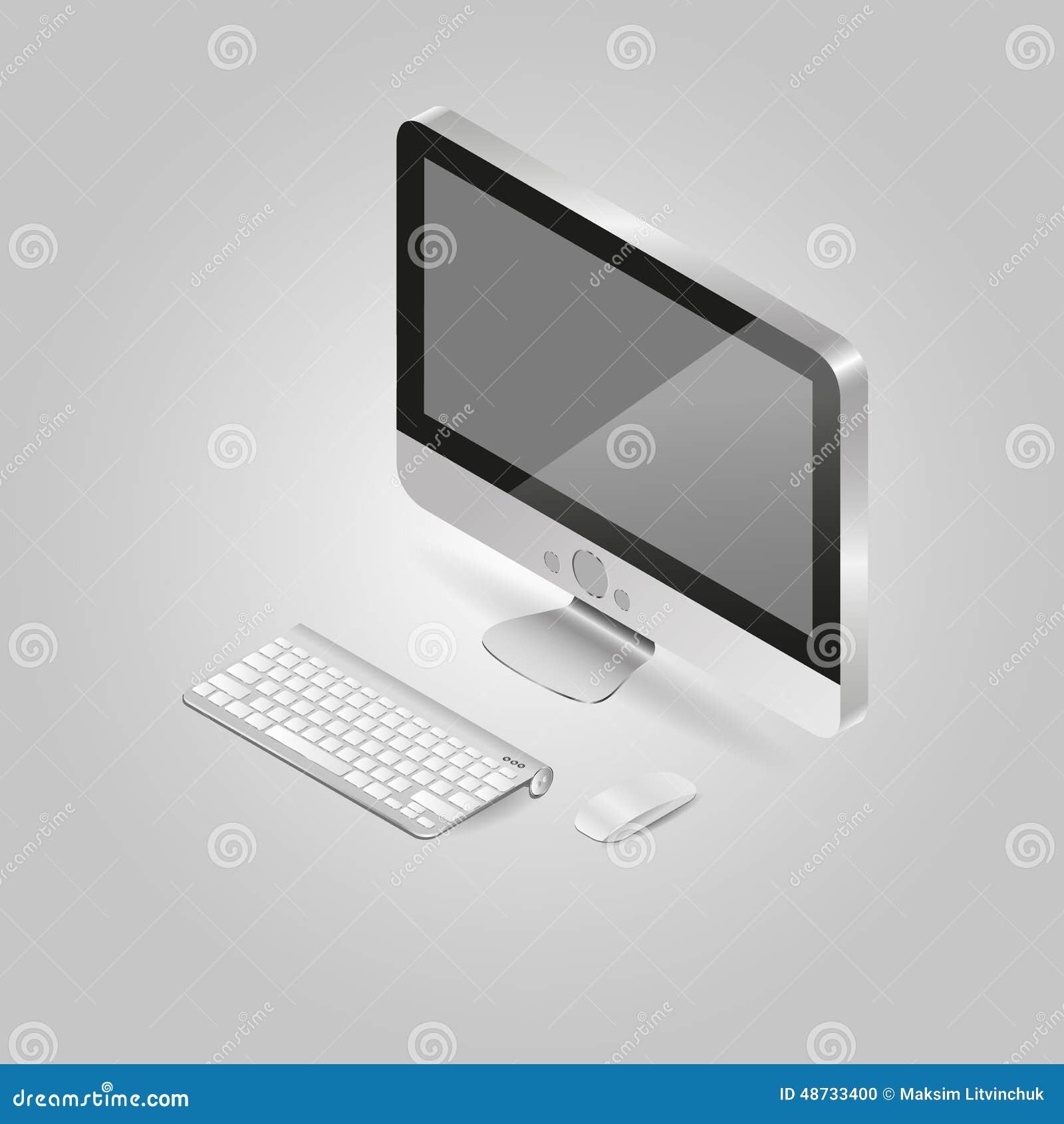 Isometric Illustration of a Personal Computer and Stock Illustration ...