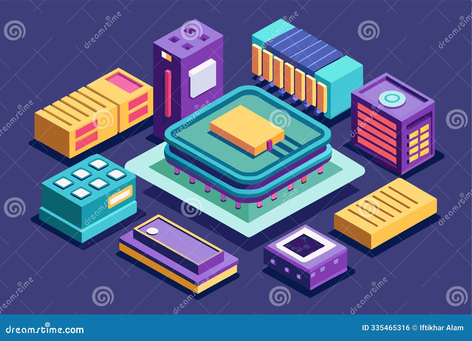 An Isometric Illustration Shows a Customizable Memory Storage Setup ...