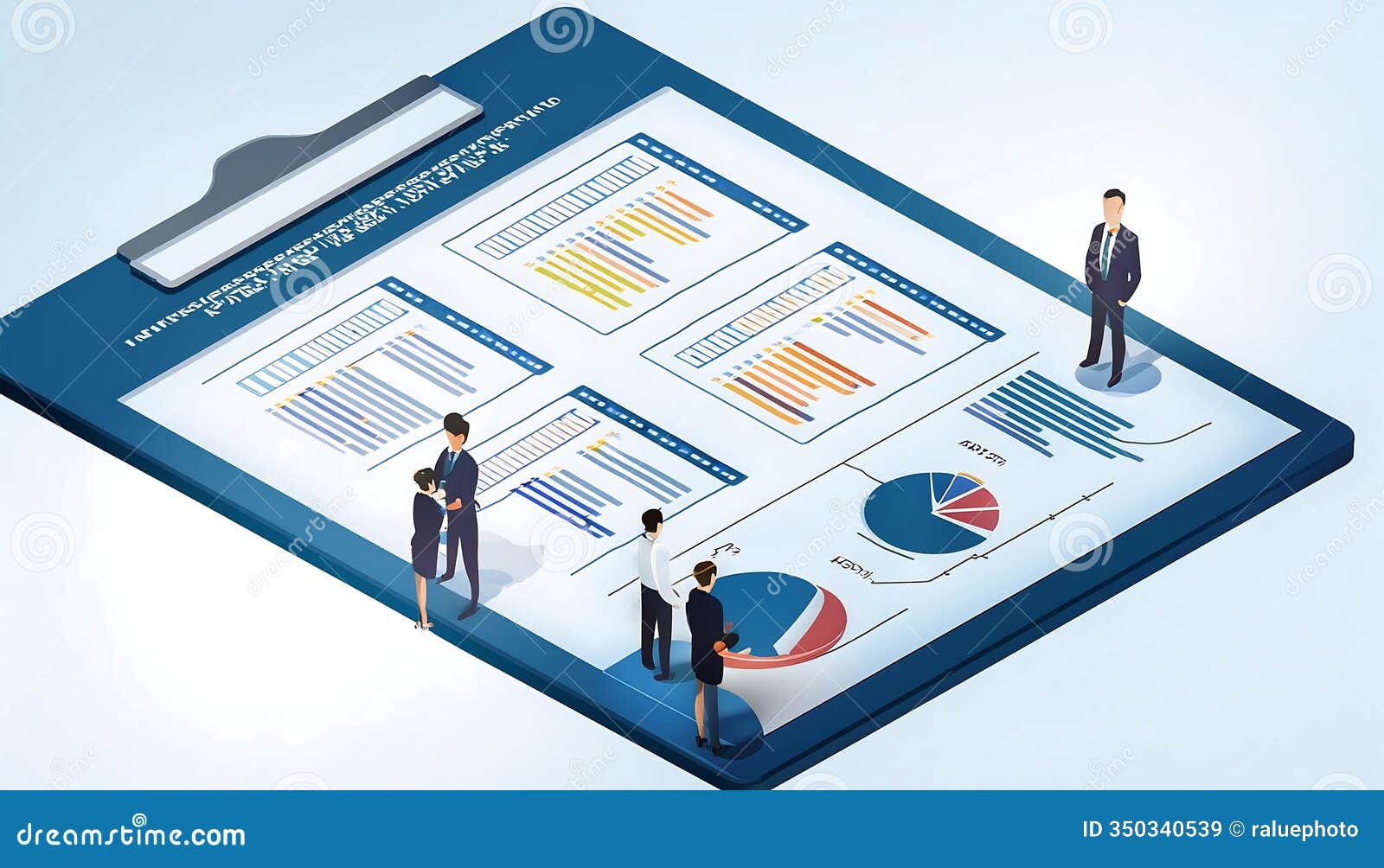 Isometric Illustration Shows Data Checklist Analysis of People Stock ...