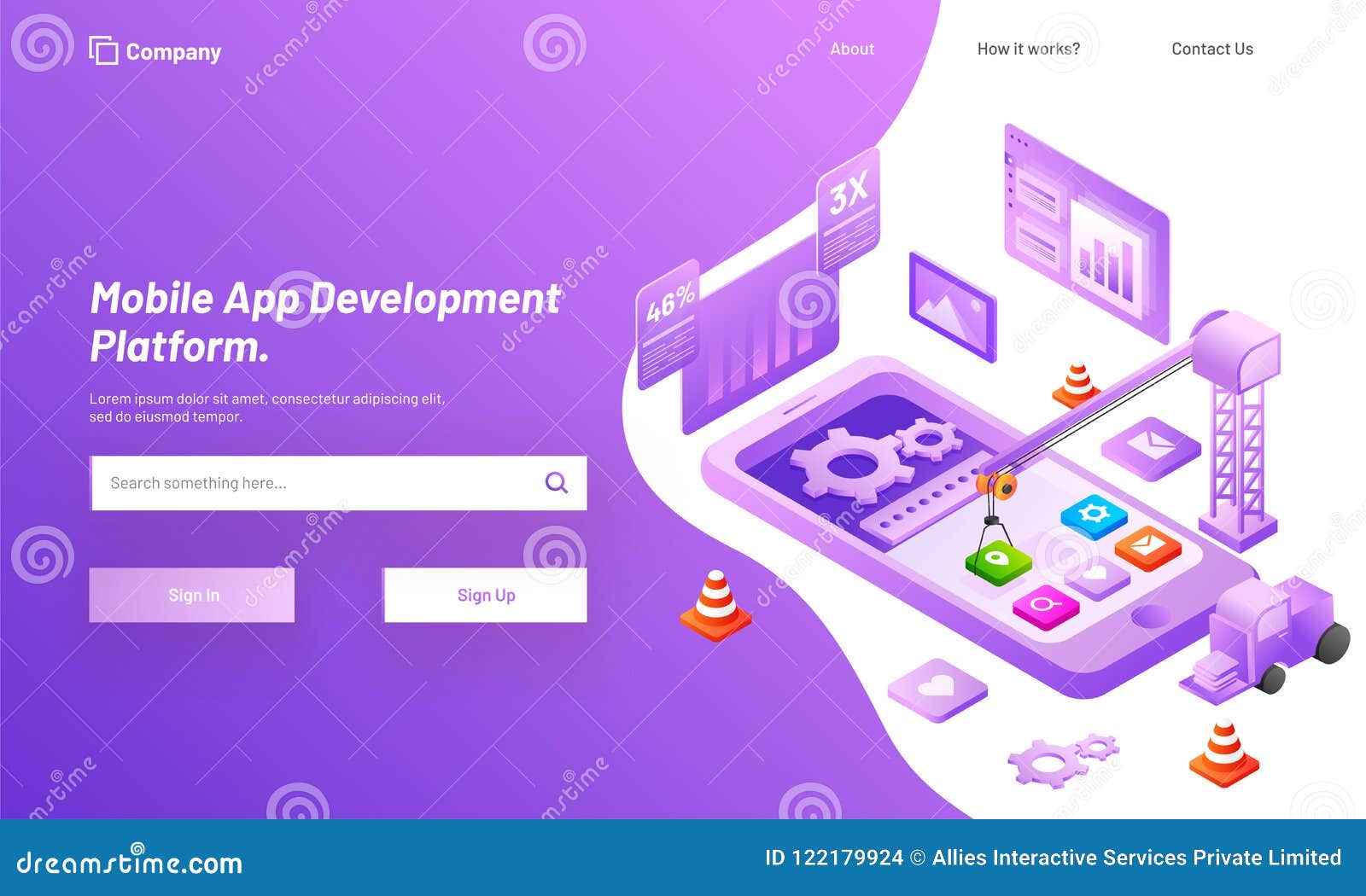 Isometric Illustration of Smartphone with Multiple Application U Stock ...