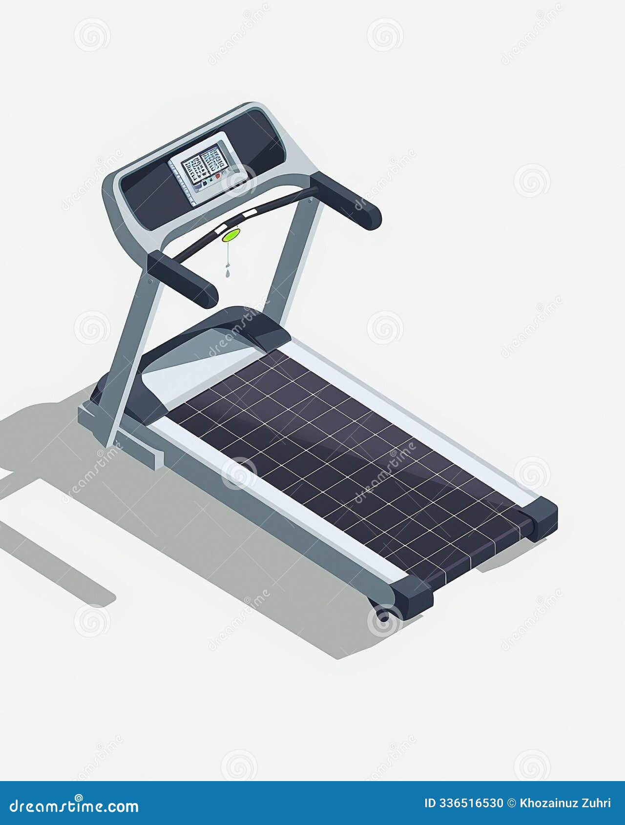 Isometric Illustration of Solar-Powered Treadmill with Adjustable ...