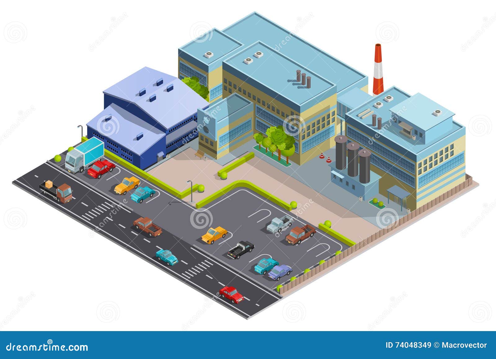 Isometric Image of Factory Composition Stock Vector - Illustration of ...
