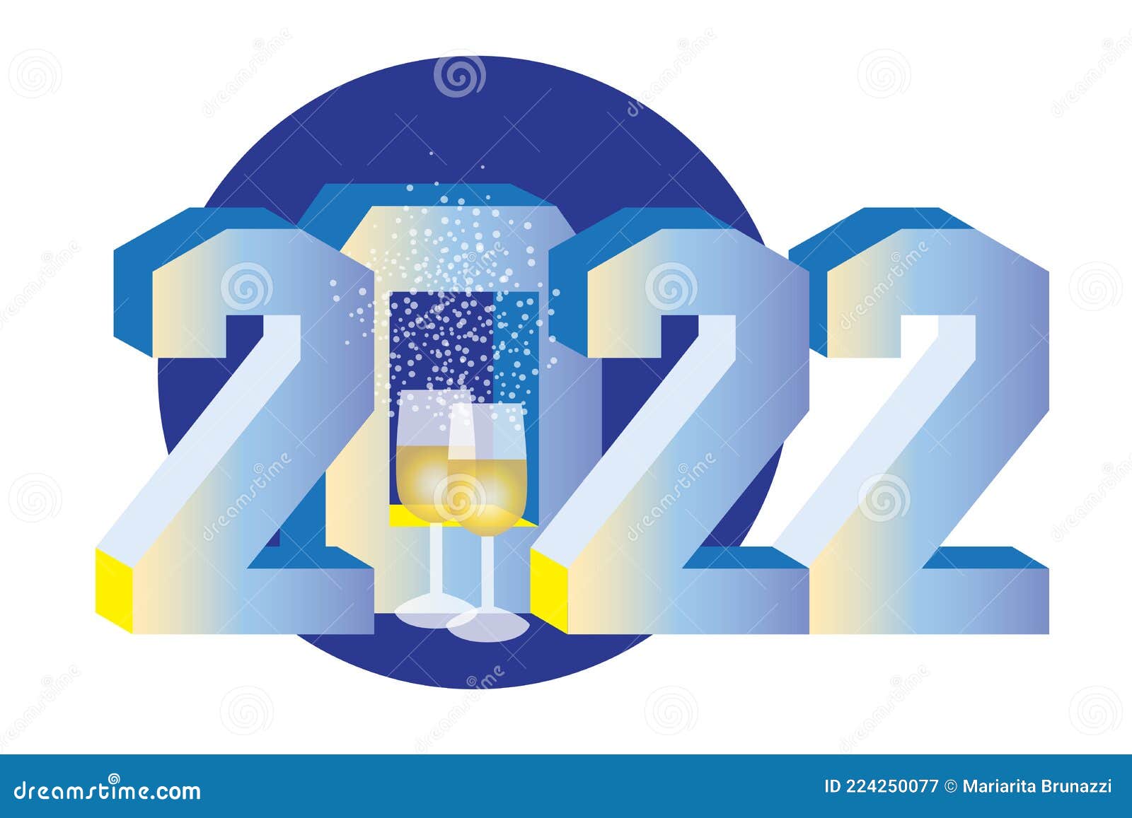 Isometric Image of the Number Two Thousand and Twenty-two Stock Vector ...