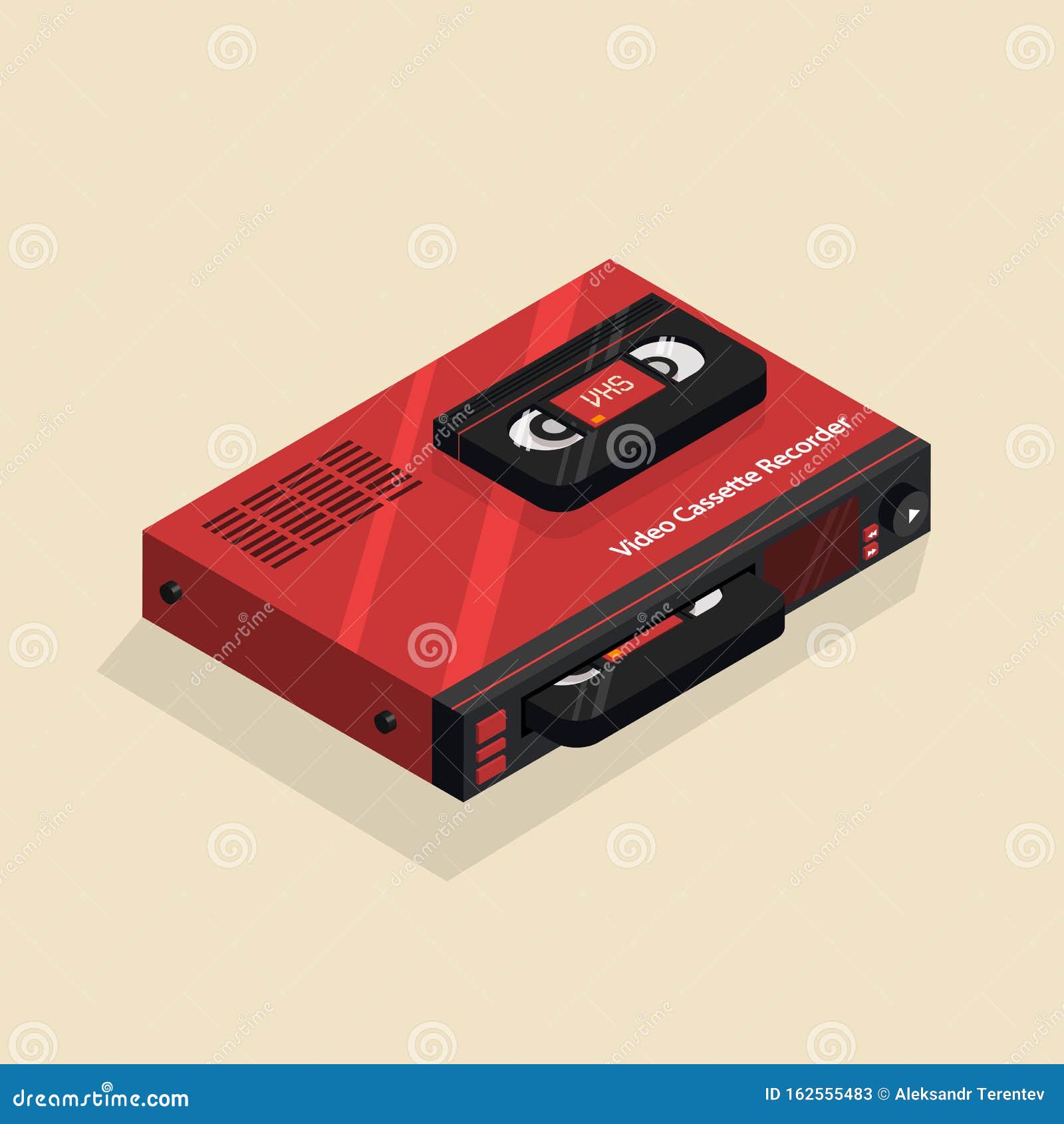 Isometric Image of an Old Retro Video Cassette Recorder. VCR Stock ...