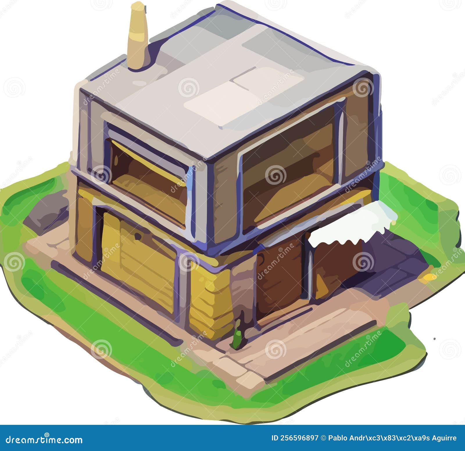 Isometric Image of a Private House. Low Poly Style Stock Vector ...