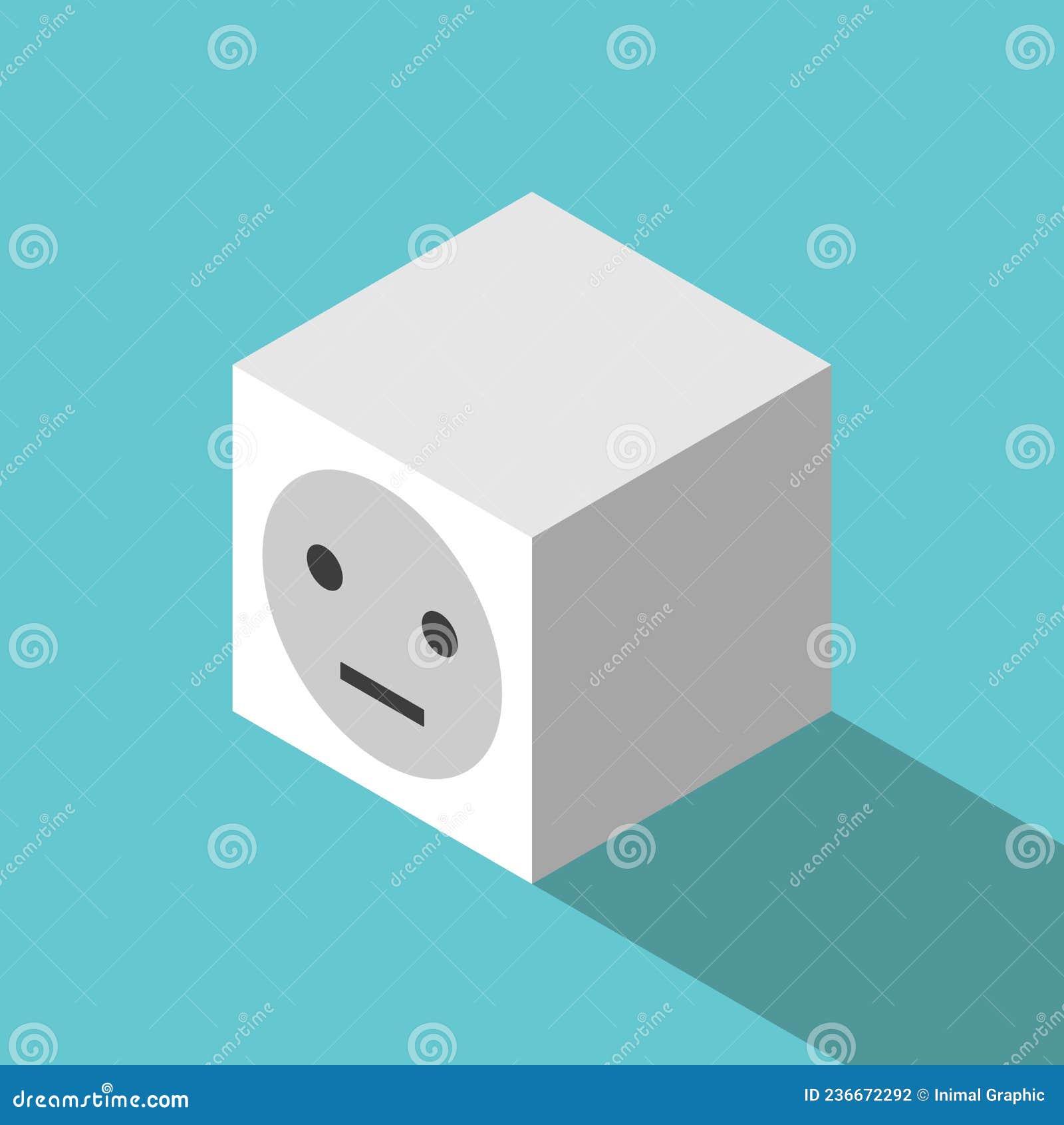 Isometric Indifferent Apathetic Cube Stock Vector - Illustration of ...