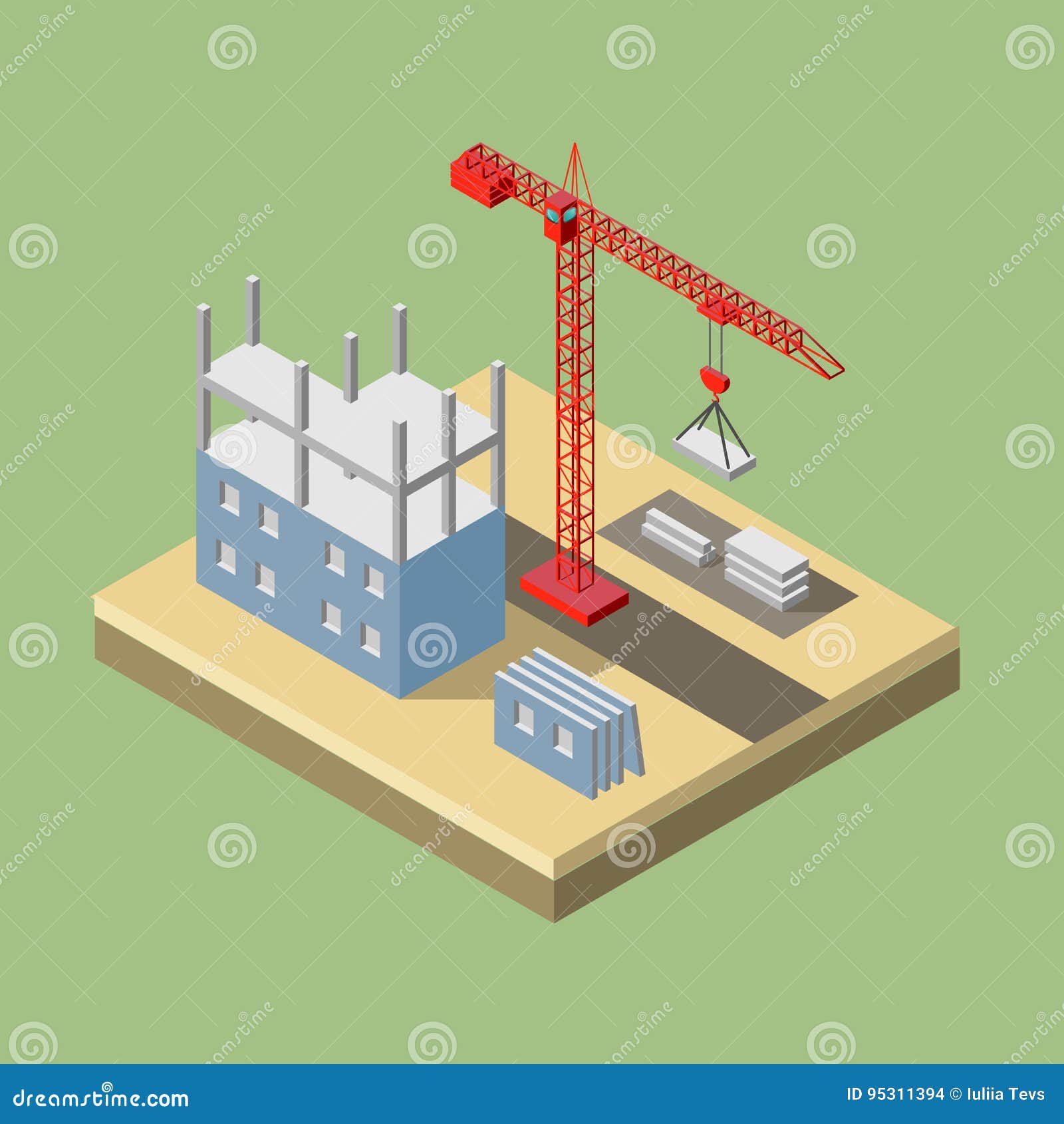 Isometric Industrial Crane for Construction. Stock Vector ...
