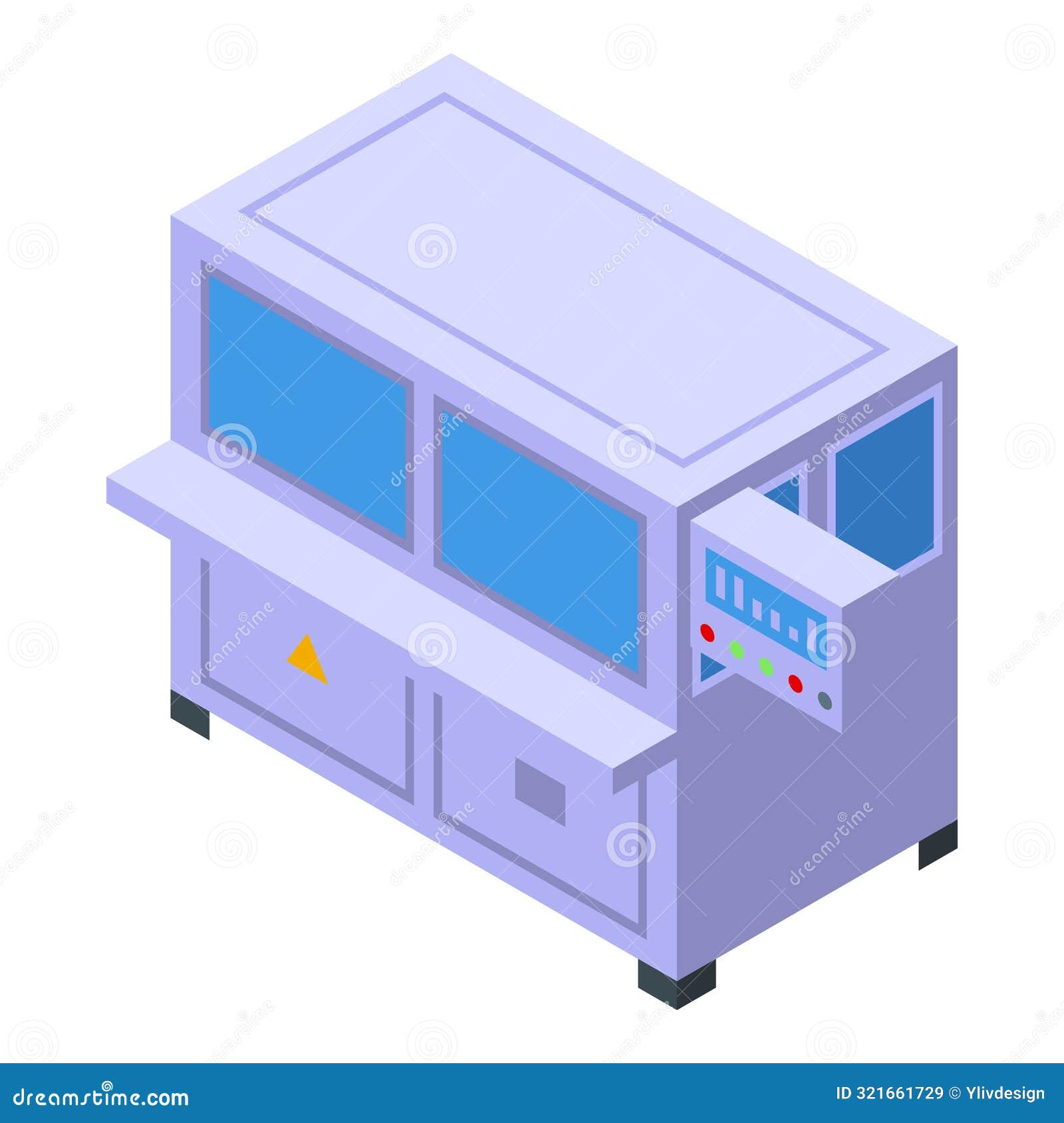 Isometric Industrial Equipment with Control Panel and Digital Screens ...