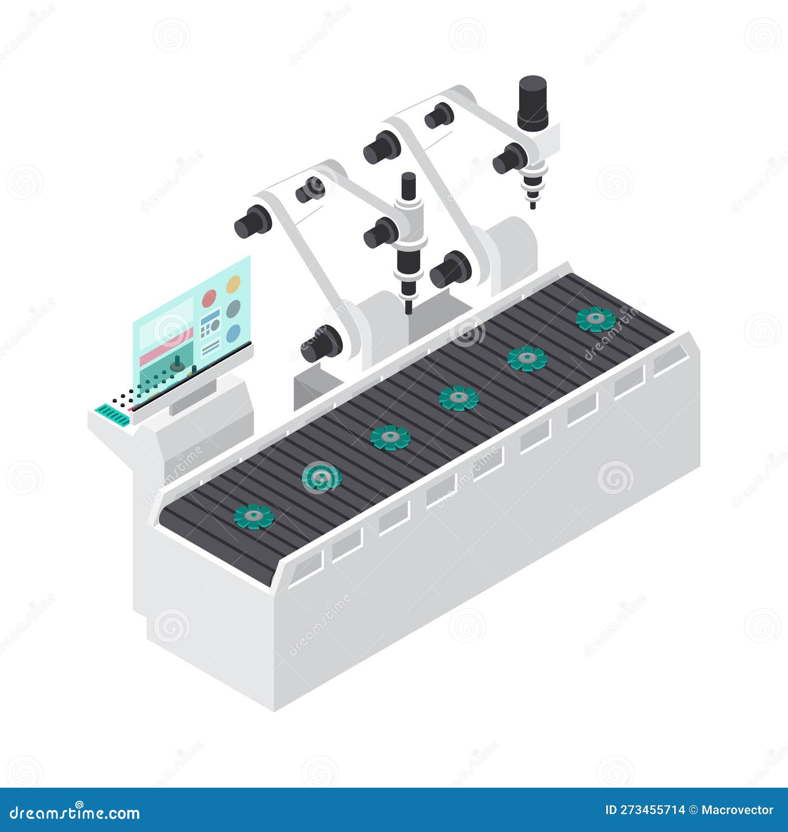 Isometric Industrial Robots Stock Vector - Illustration of operation ...
