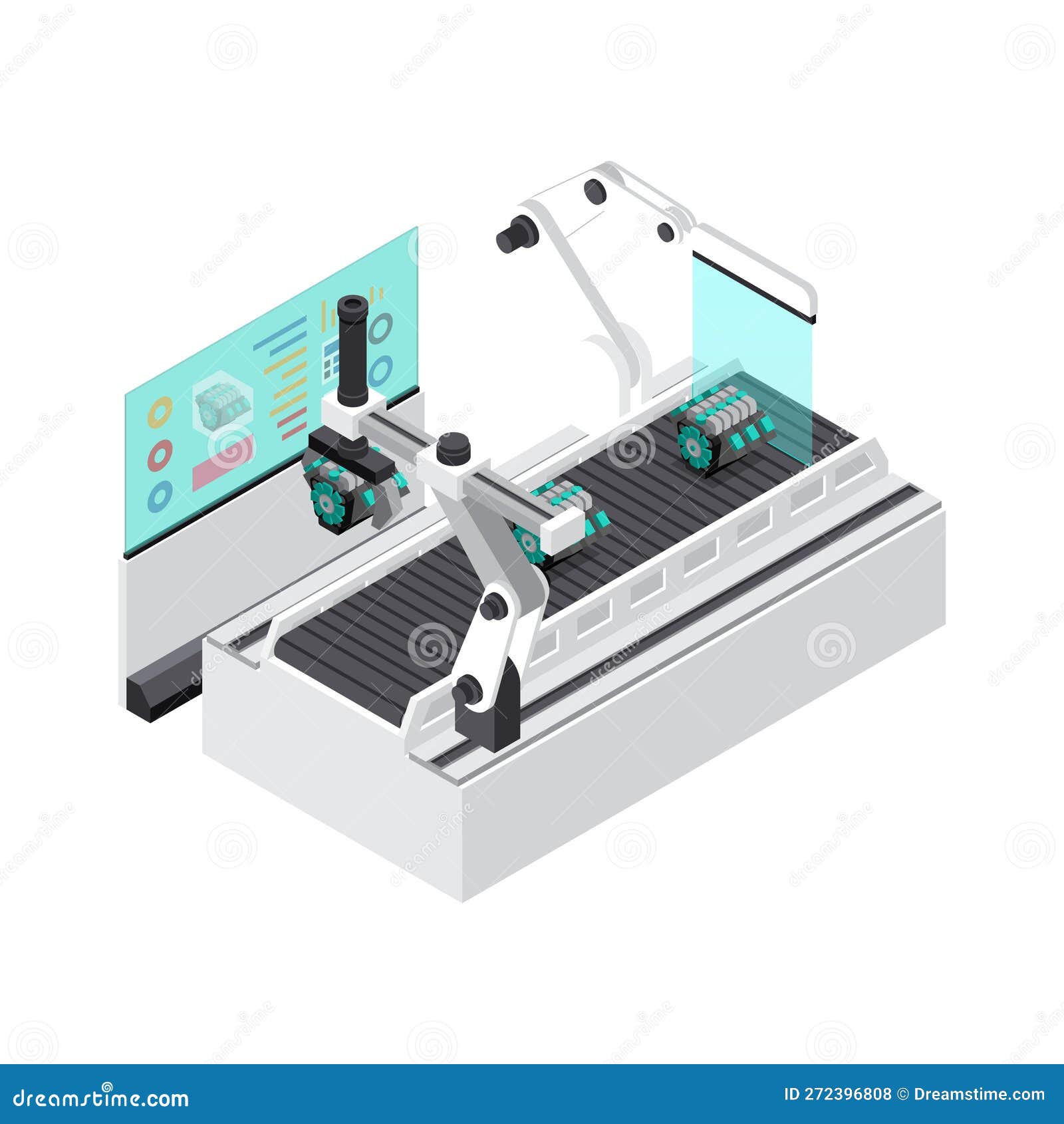 Isometric Industrial Robots Stock Illustration - Illustration of ...