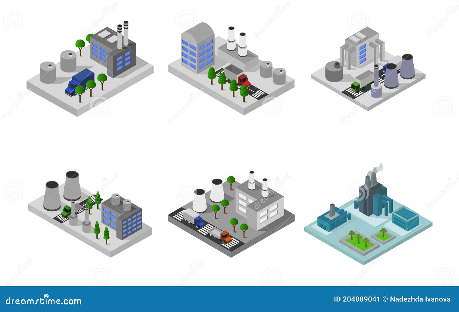 Isometric Industry Set Vector Illustration Stock Illustration ...