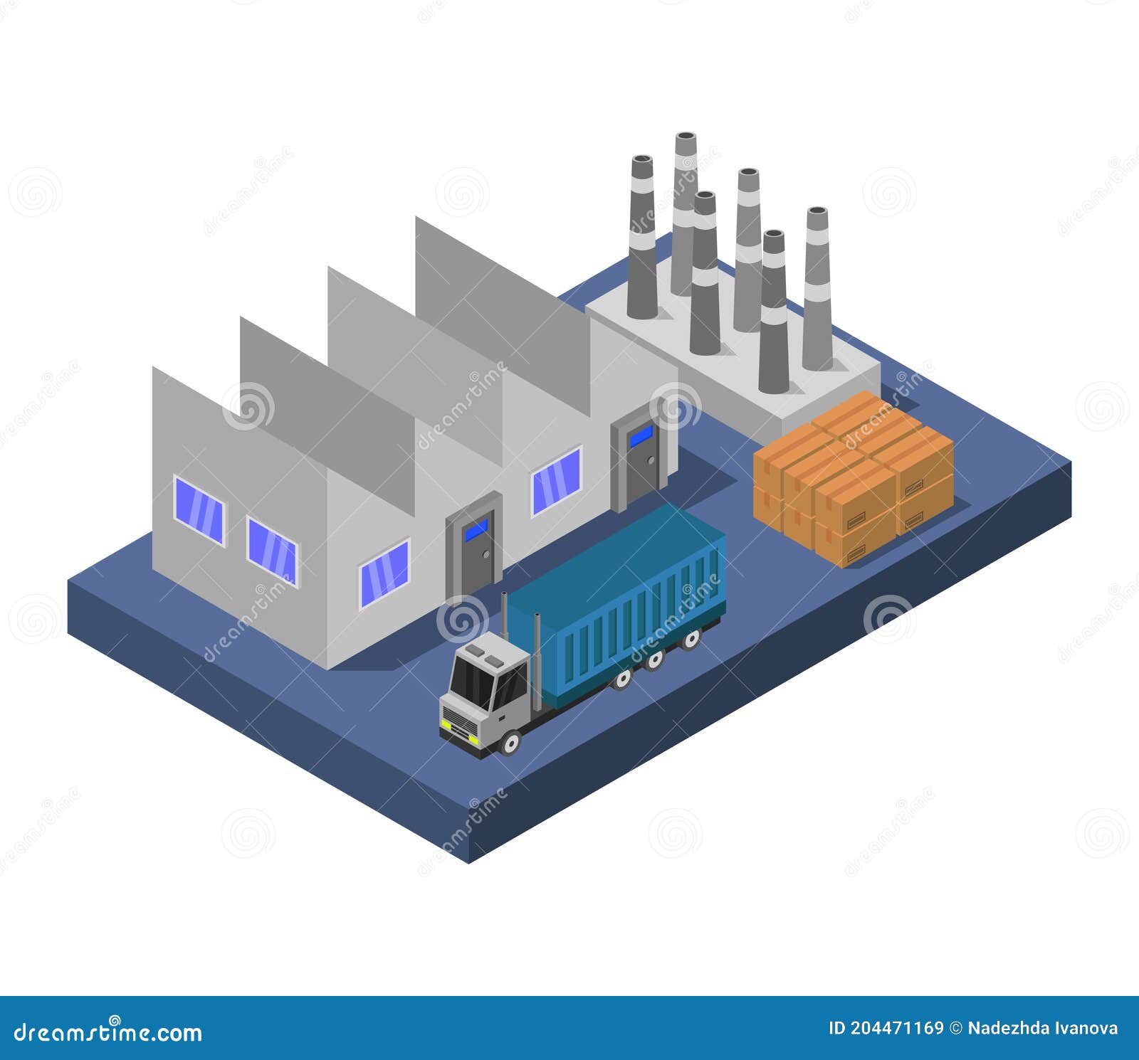Isometric Industry Vector Graphic Illustration. Stock Illustration ...