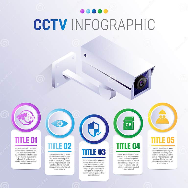 Isometric, Infographic CCTV Camera Stock Vector - Illustration of ...