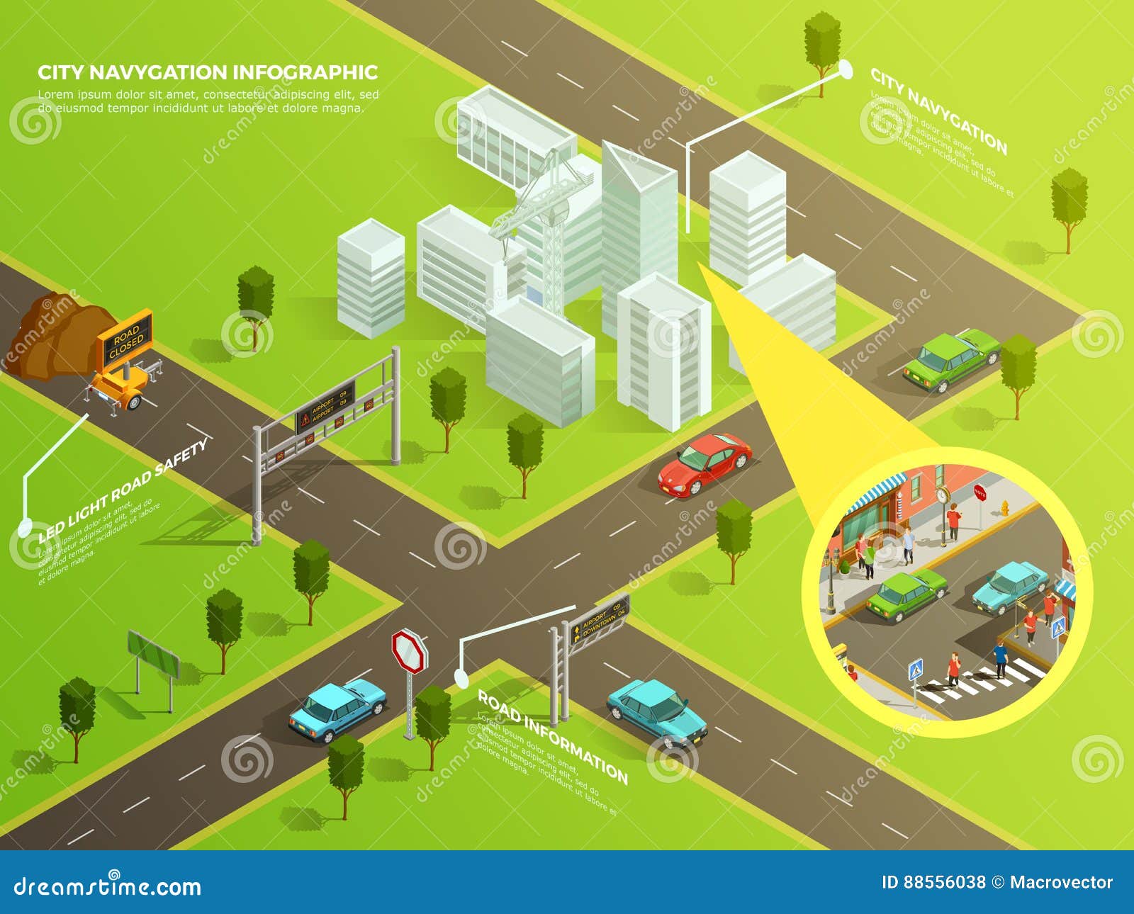 Isometric Infographic City Navigation Stock Vector - Illustration of ...