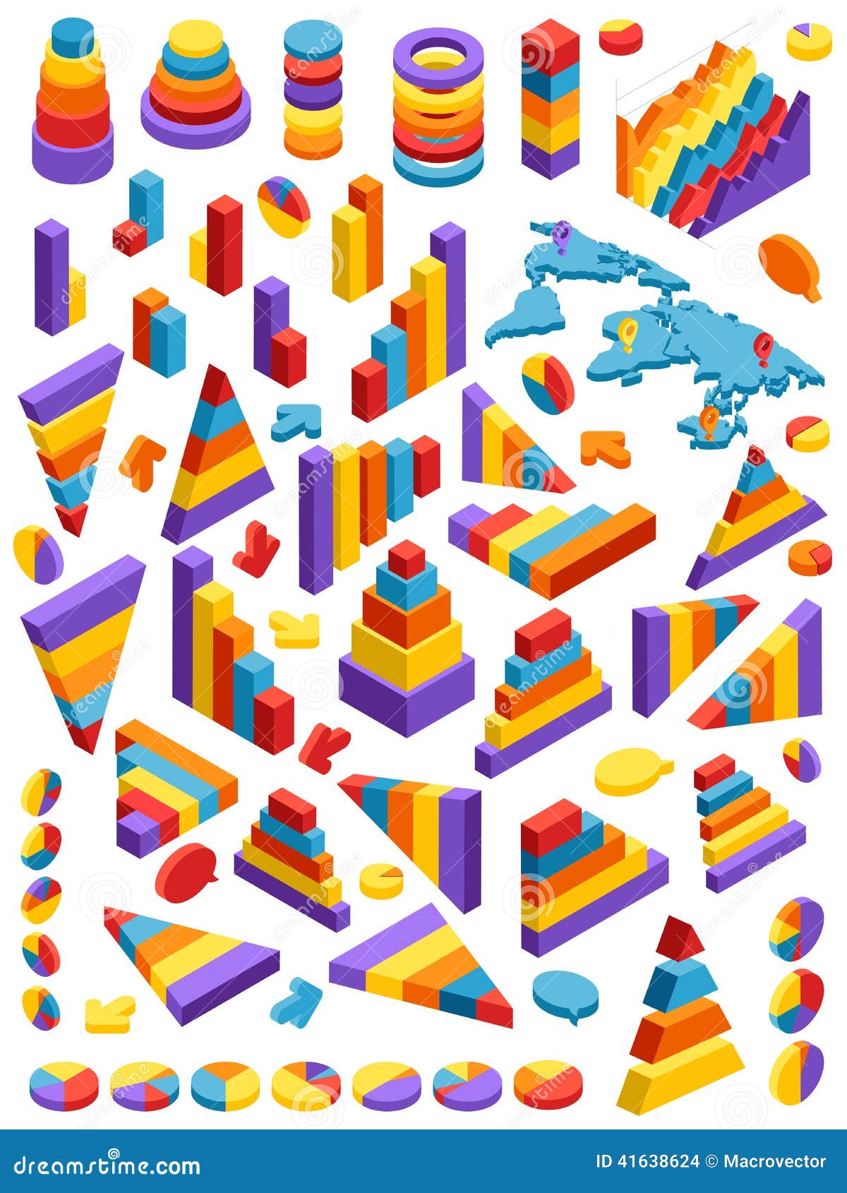 Isometric Infographic Elements Stock Vector - Illustration of layout ...