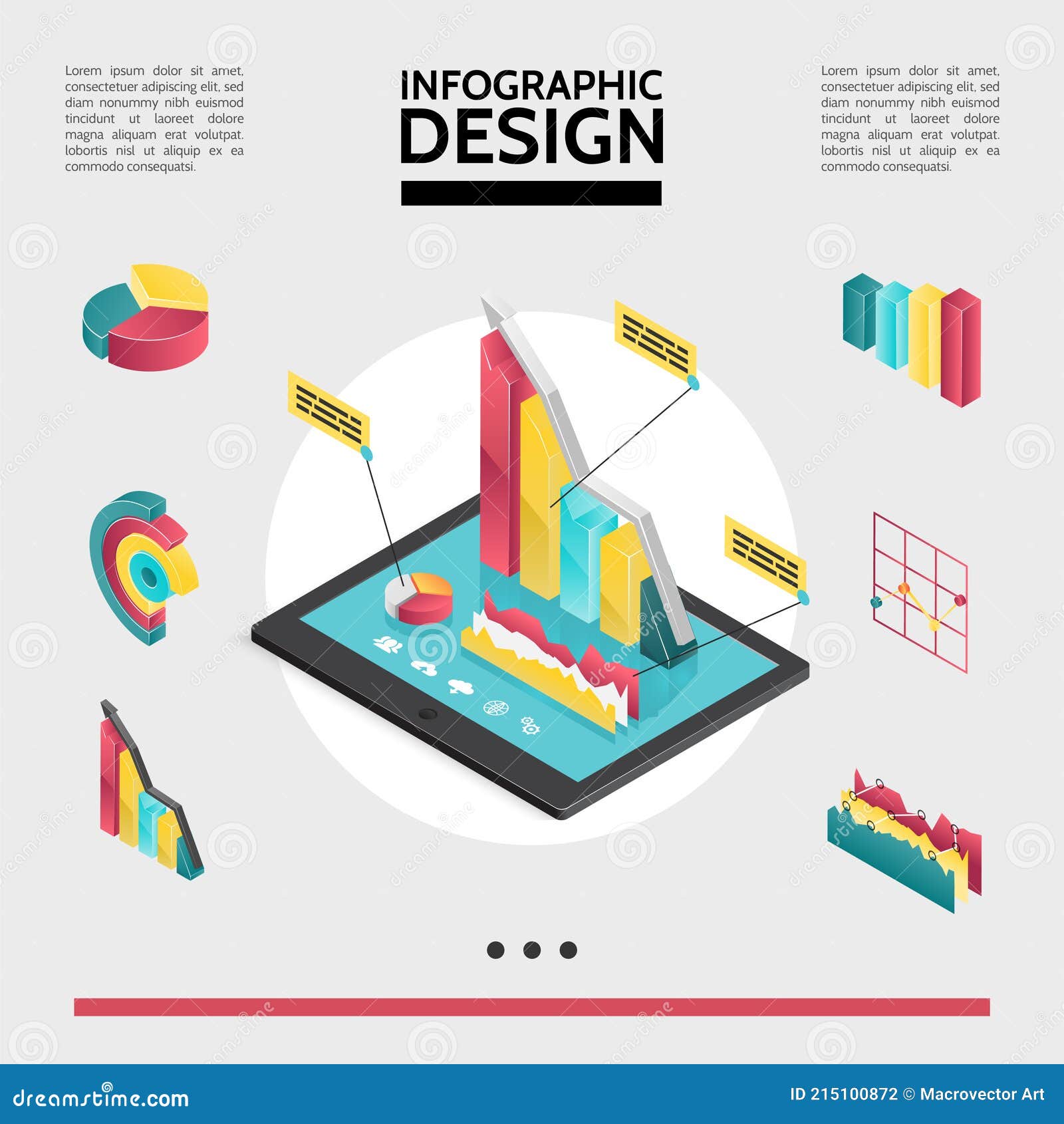 Isometric Infographic Elements Concept Stock Vector - Illustration of ...
