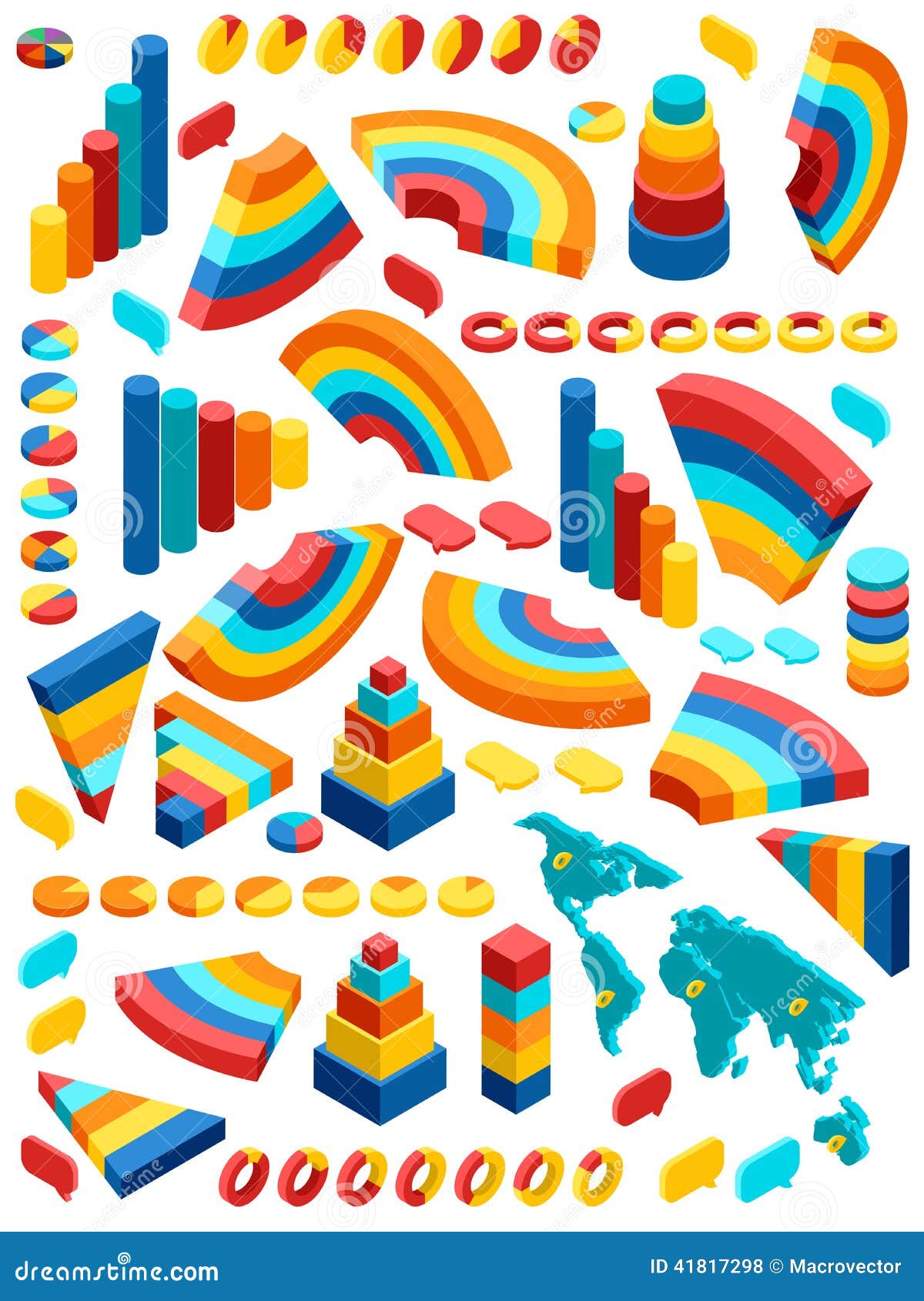 Isometric infographic set stock vector. Illustration of abstract - 41817298