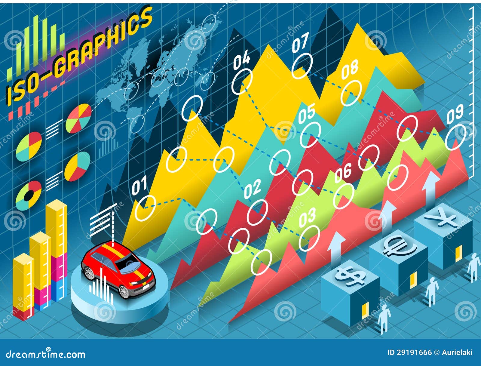Isometric Infographic Set Elements with Transparency Stock Vector ...