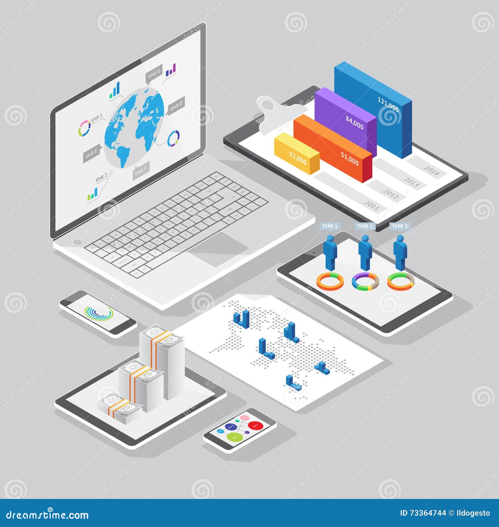 Isometric Infographics Design Elements Stock Vector - Illustration of ...