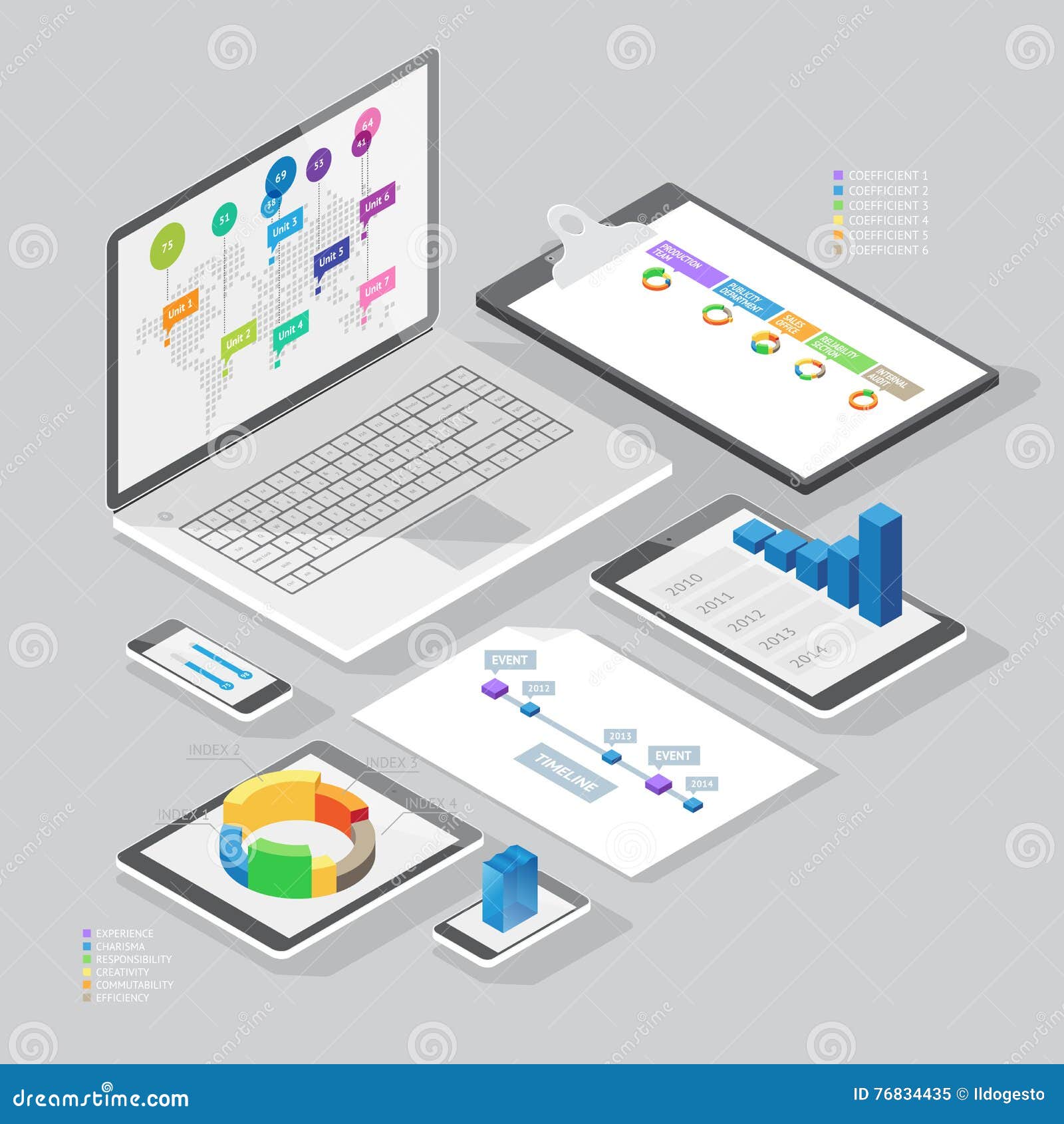 Isometric Infographics Design Elements Stock Vector - Illustration of ...