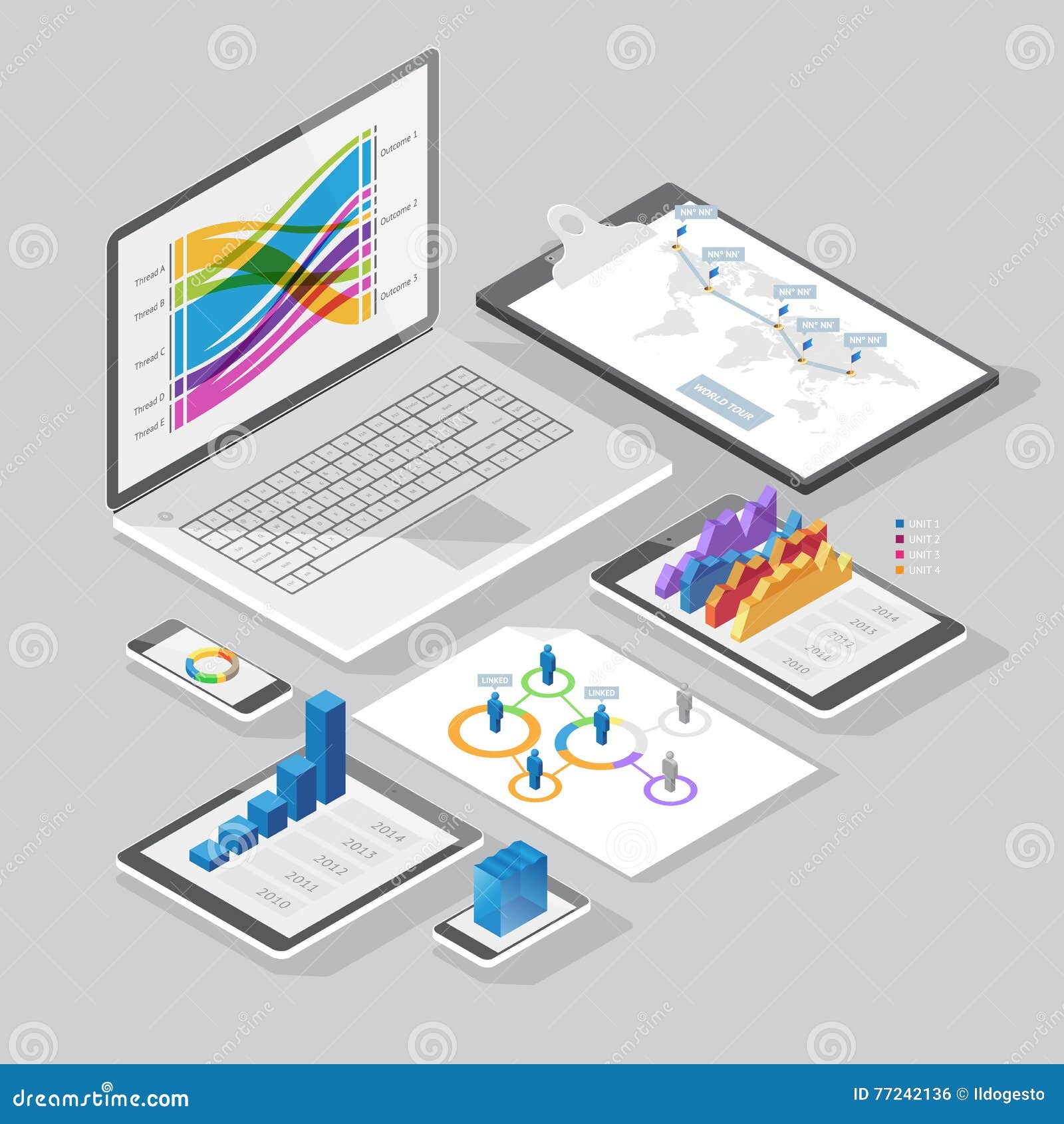 Isometric Infographics Design Elements Stock Vector - Illustration of ...