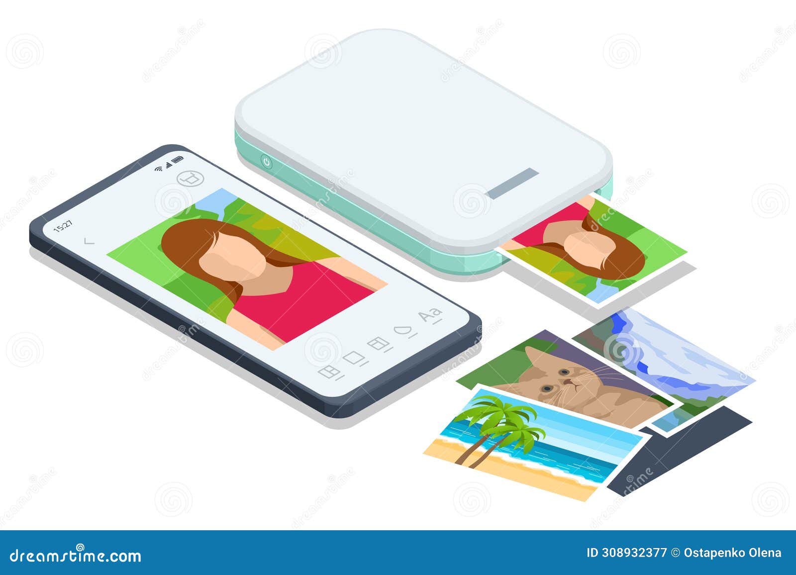 Isometric Instant Camera. Mini Instant Film Camera Stock Vector ...