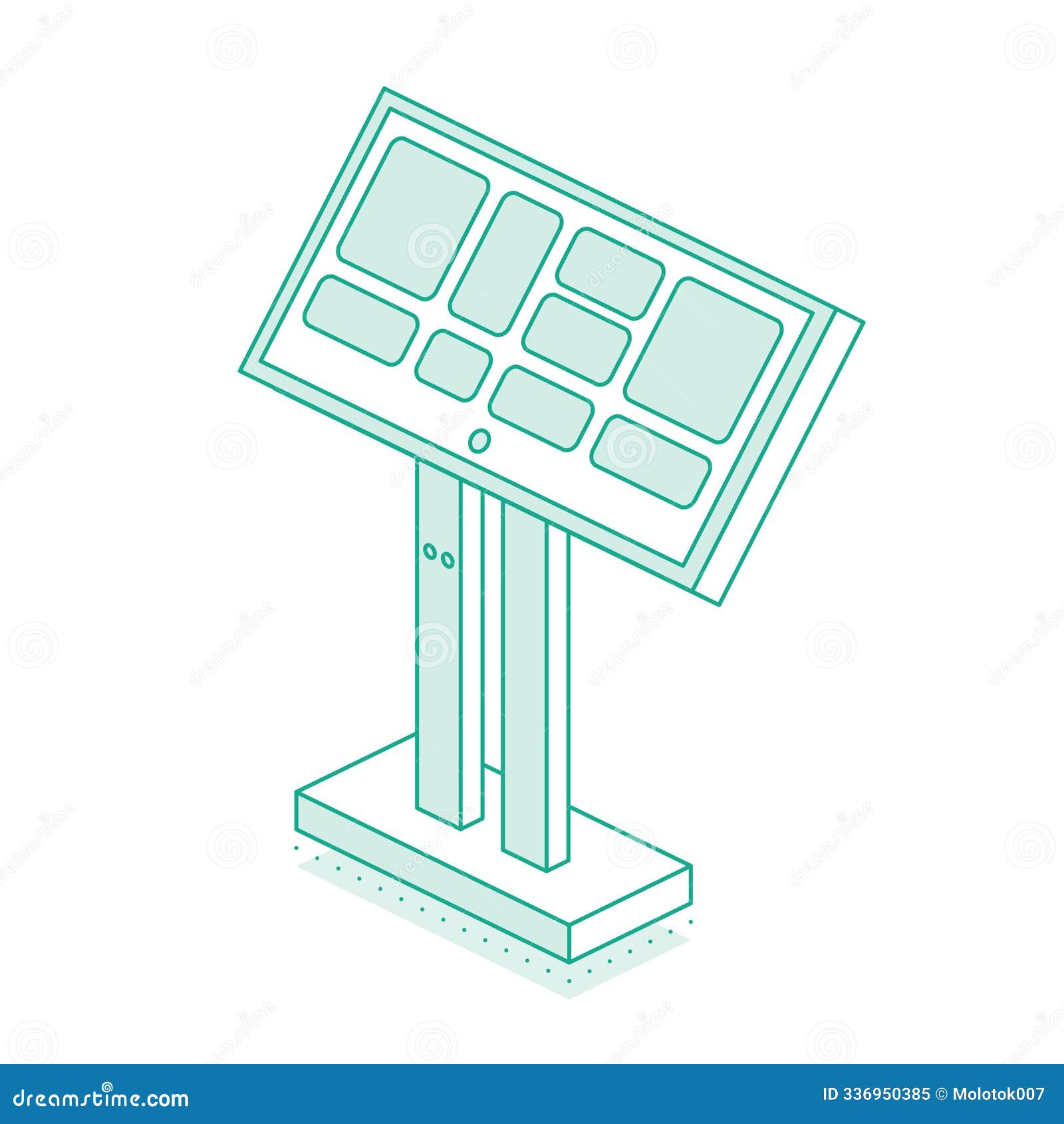Isometric Interactive Kiosk. Self Service Terminal in Subway or on ...